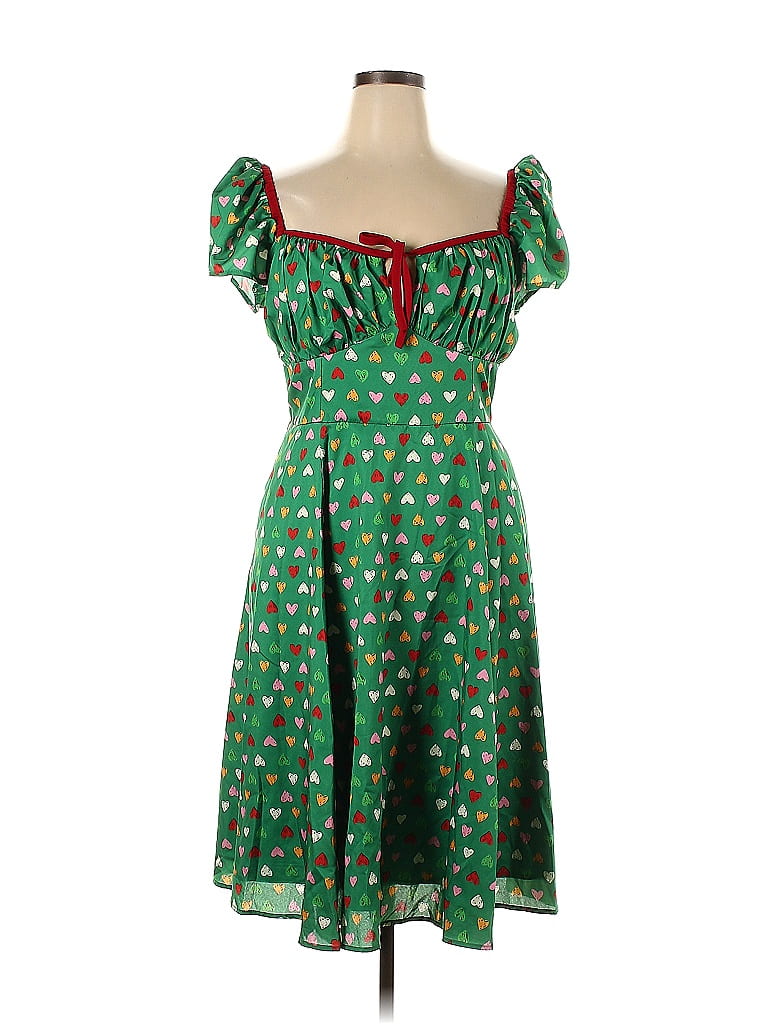 Unique Vintage 100% Polyester Green Casual Dress Size 14 - 43% off ...