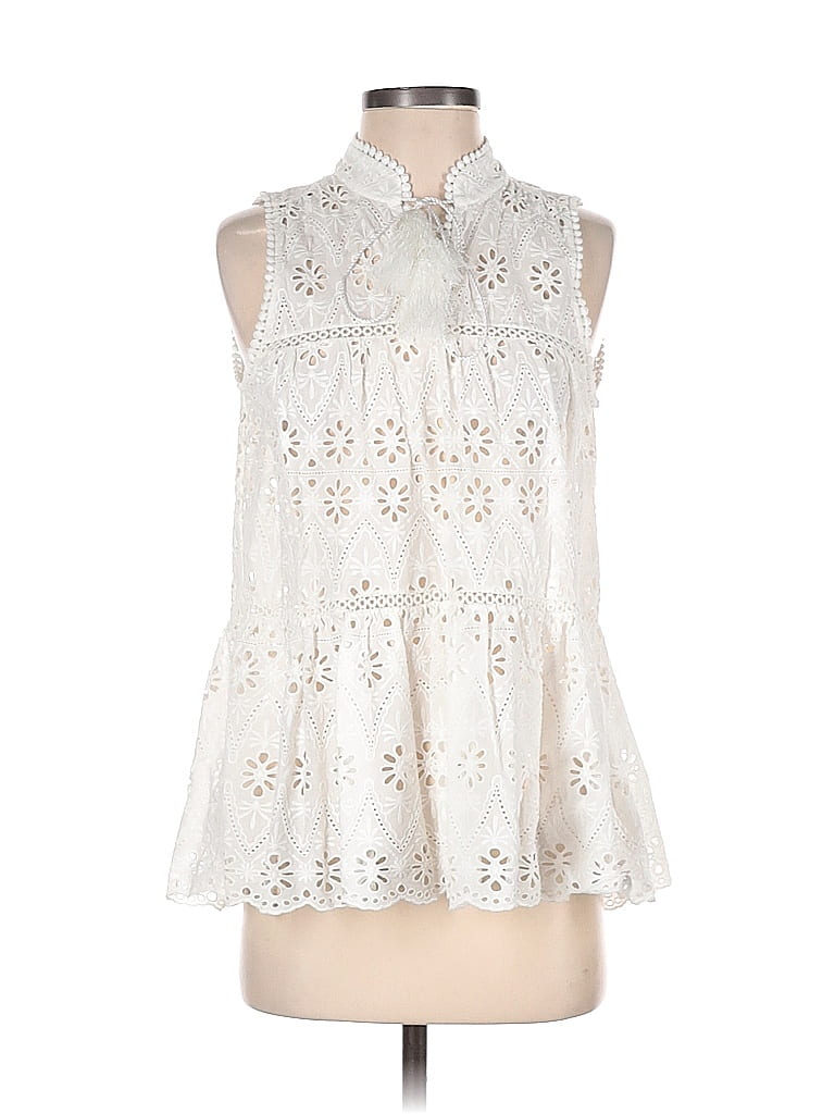 Kate Spade New York 100% Cotton White Ivory Sleeveless Blouse Size S ...