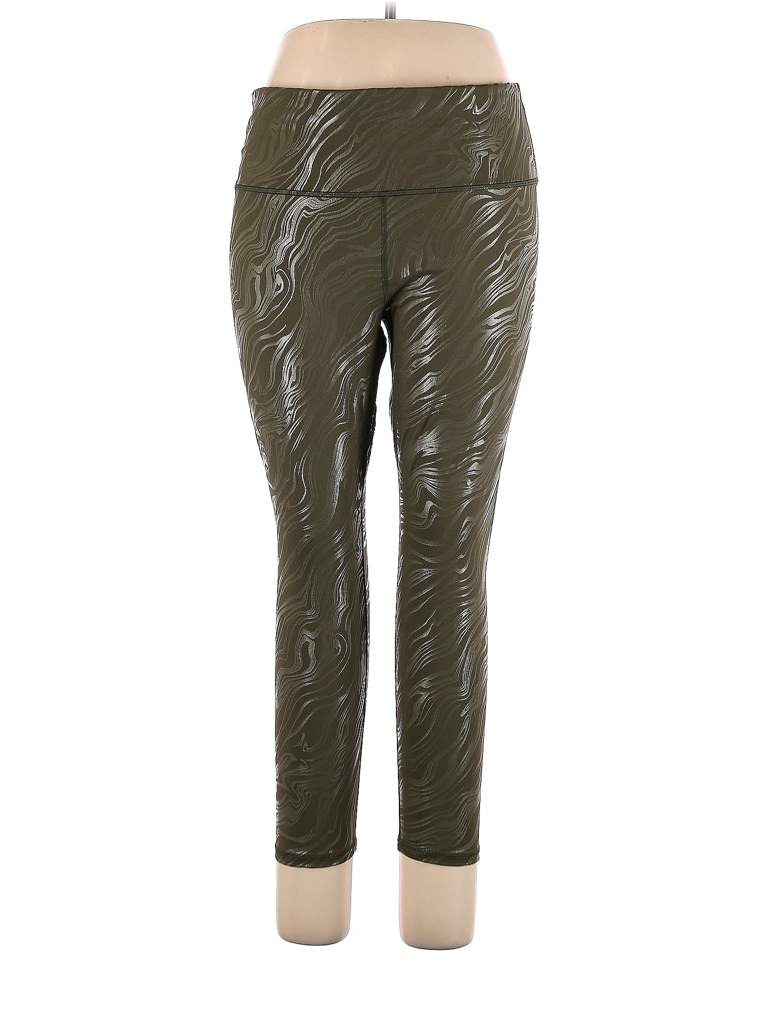 Fabletics Zebra Print Green Leggings Size 1X (Plus) - 50% off | thredUP