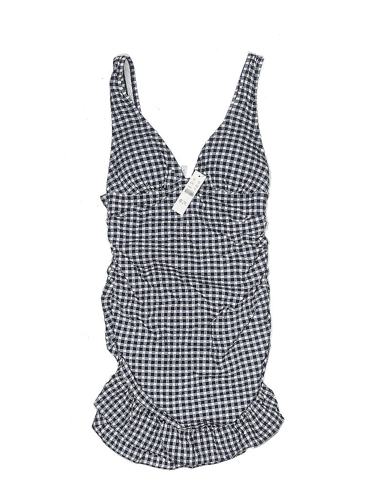 J.Crew Checkered-gingham Multi Color Blue One Piece Swimsuit Size 8 ...