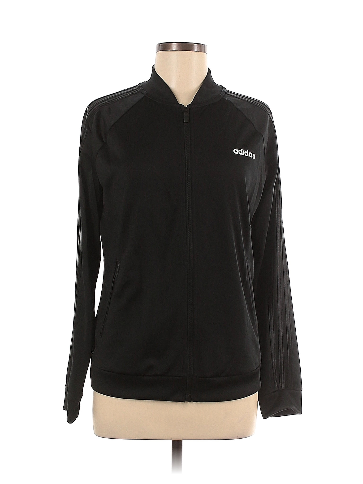 Adidas 100% Polyester Solid Black Track Jacket Size M - 68% off | thredUP