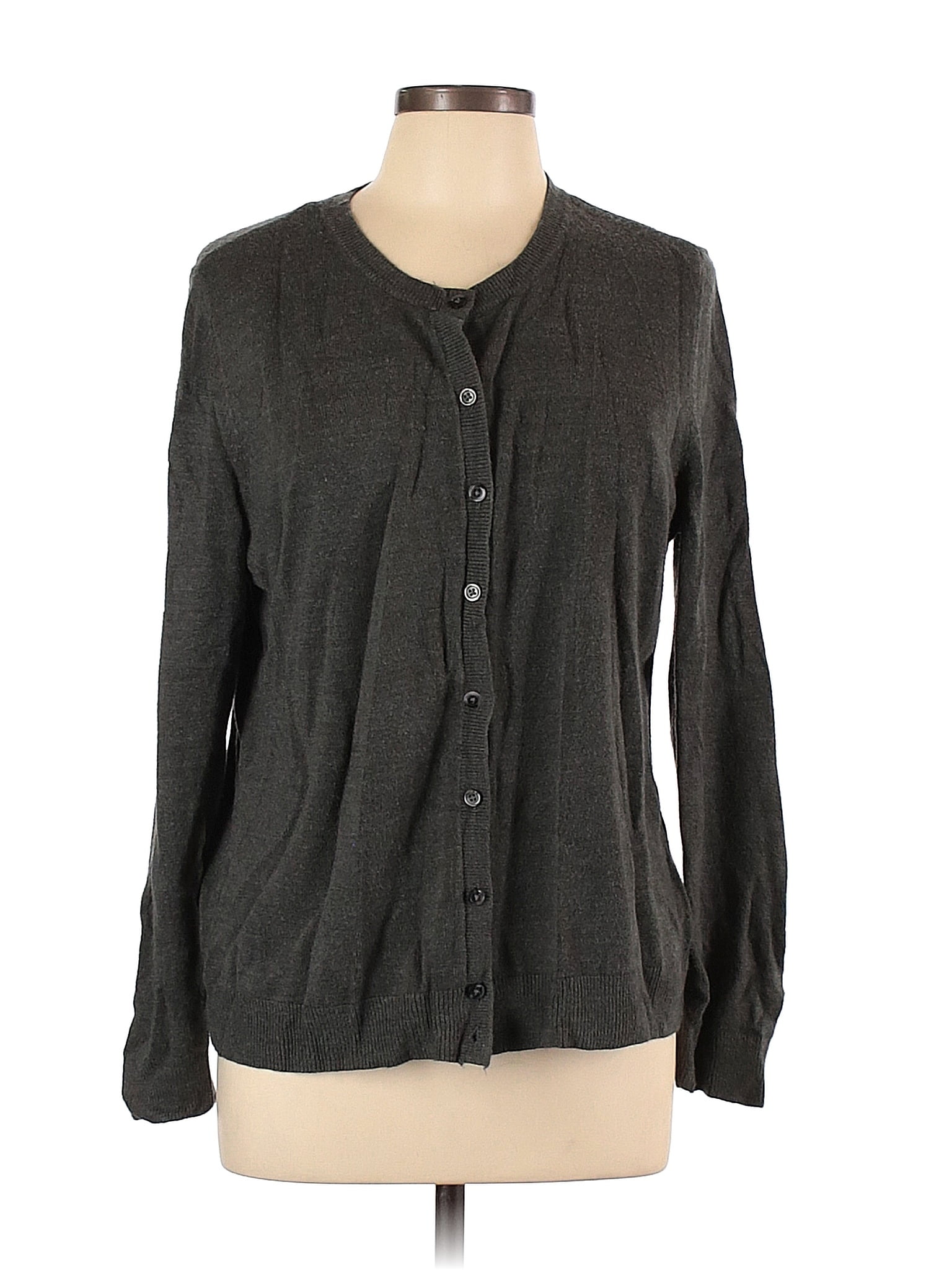 Croft & Barrow 100% Acrylic Gray Cardigan Size L - 66% off | thredUP