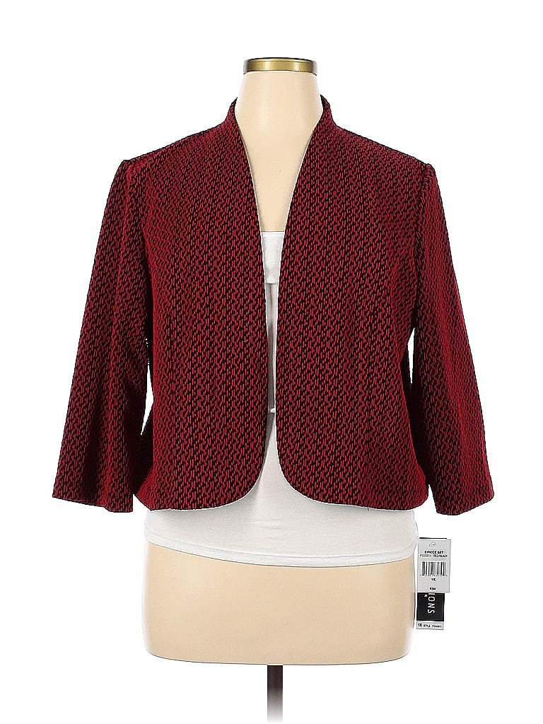 Perceptions Woman Burgundy Jacket Size 1X (Plus) - 50% off | thredUP