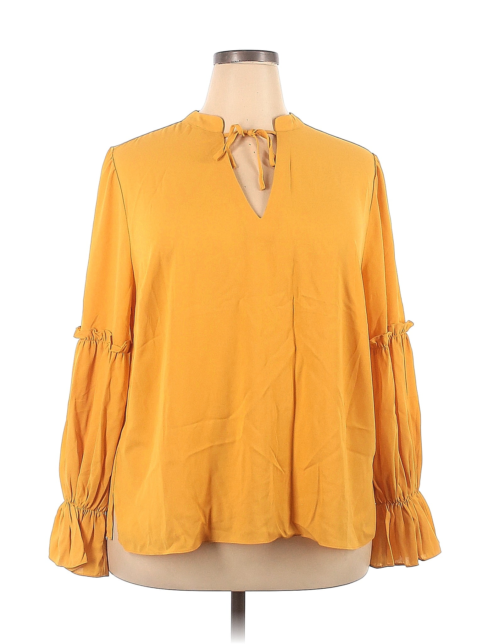 Eloquii 100 Polyester Orange Long Sleeve Blouse Size 18 Plus 69