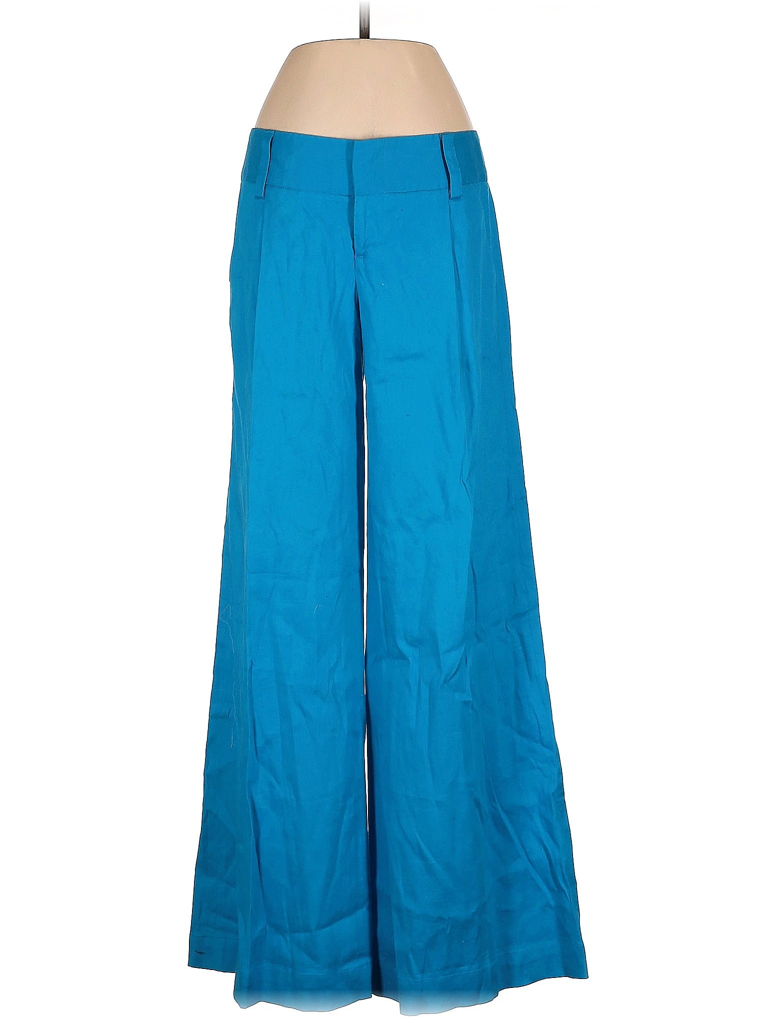 Alice + Olivia Solid Blue Linen Pants Size 2 - 82% off | thredUP
