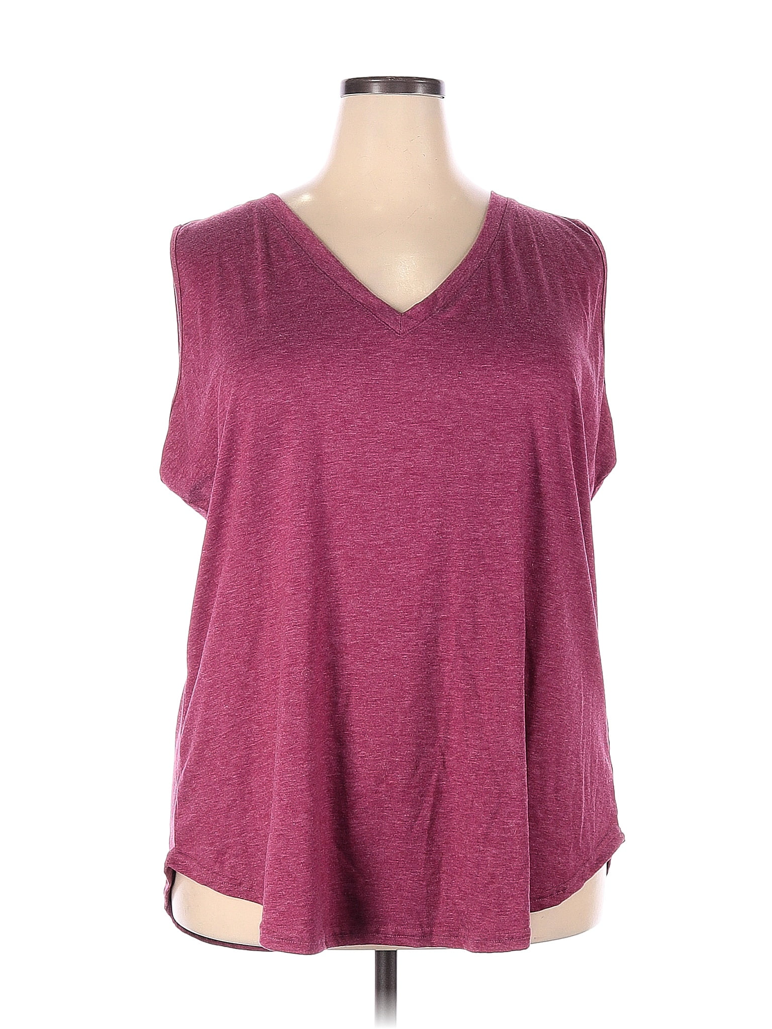 Unbranded Burgundy Sleeveless T-Shirt Size 3X (Plus) - 44% off | thredUP