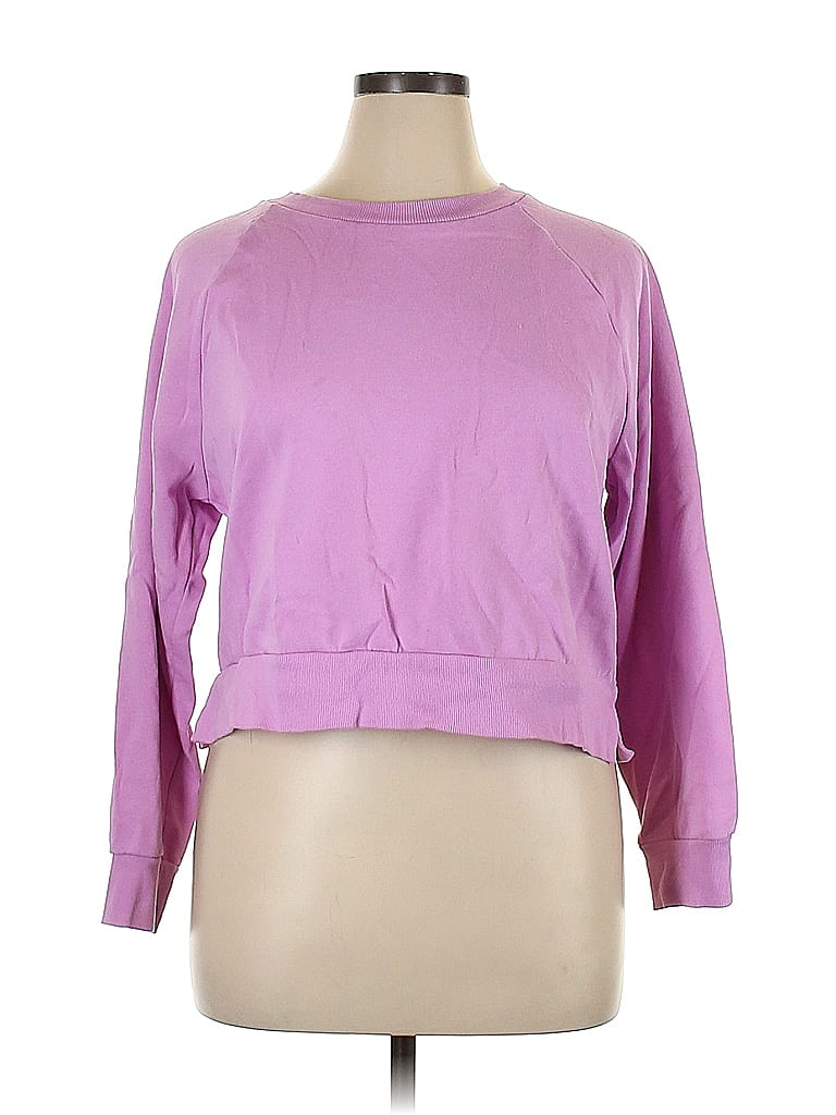 colsie Color Block Solid Purple Sweatshirt Size XL - 48% off | ThredUp