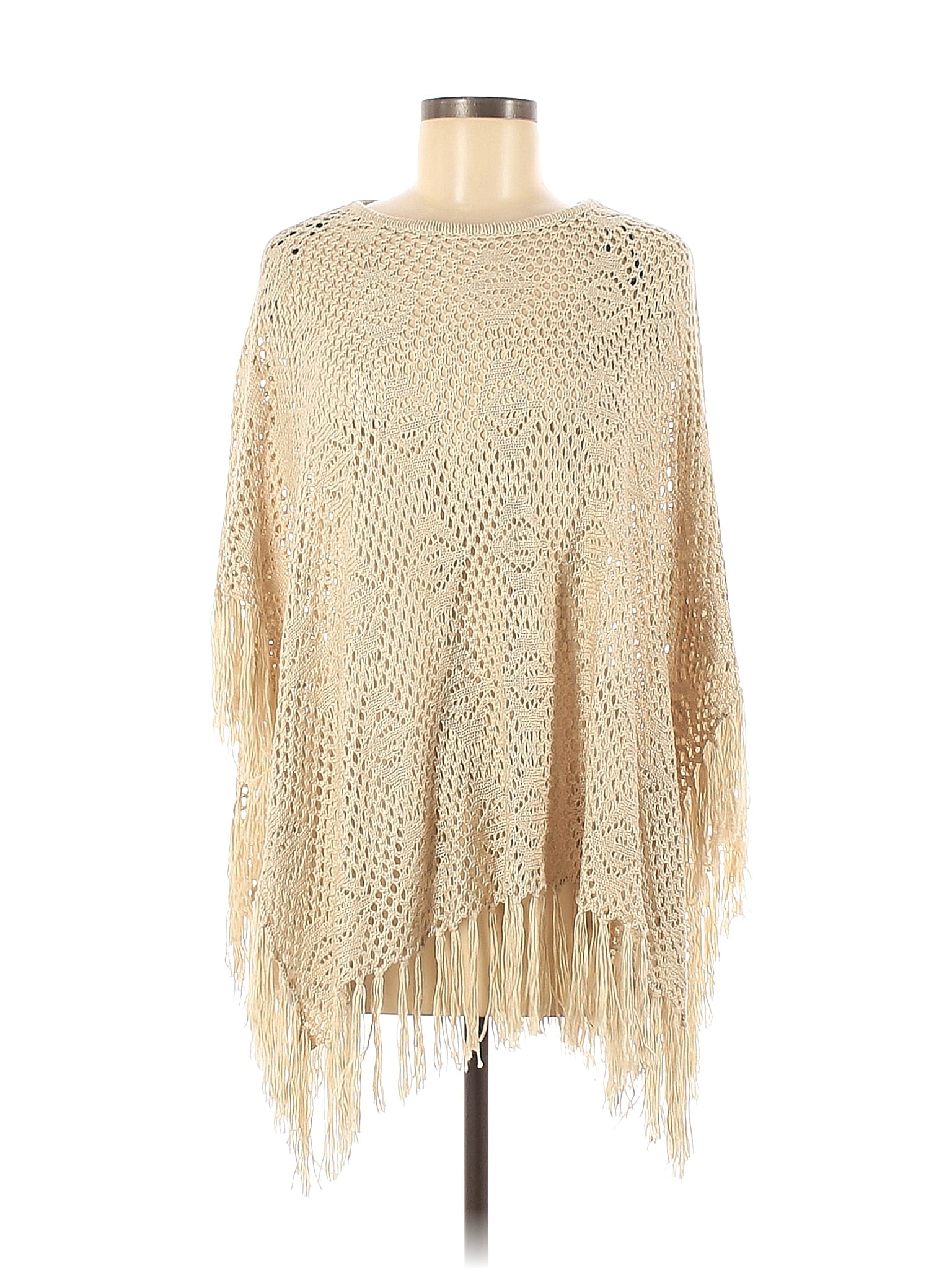 Forever 21 100% Acrylic Solid Tan Ivory Poncho Size Med - Lg - 40% off ...
