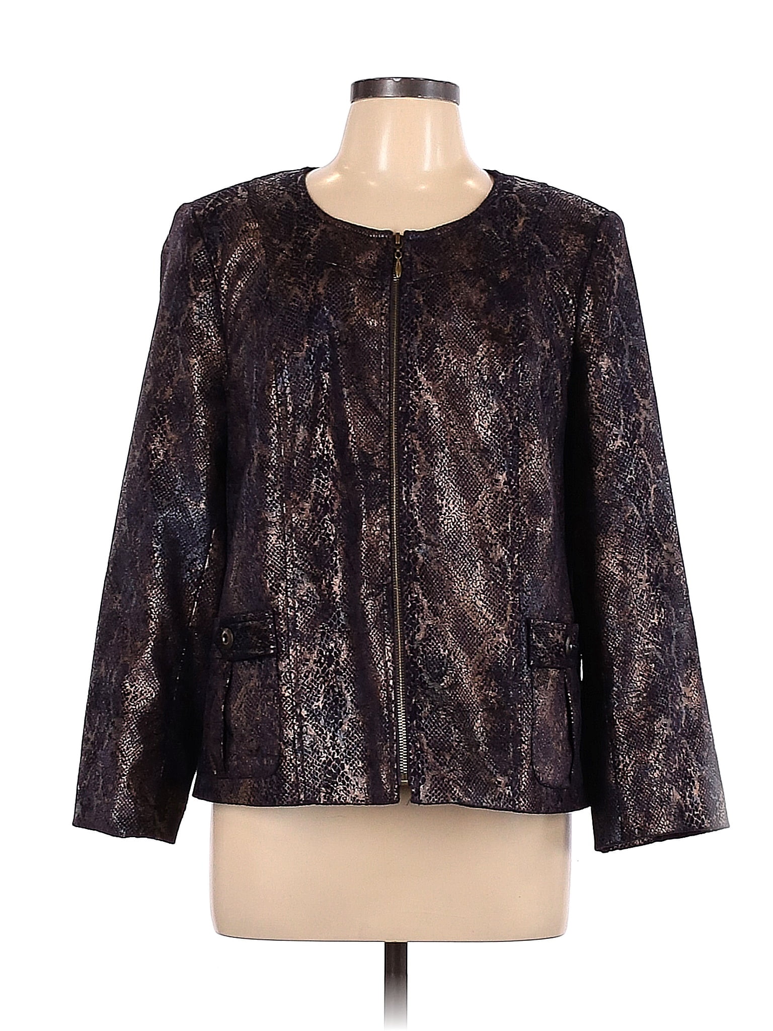 Susan Graver Snake Print Multi Color Purple Jacket Size L - 65% off ...