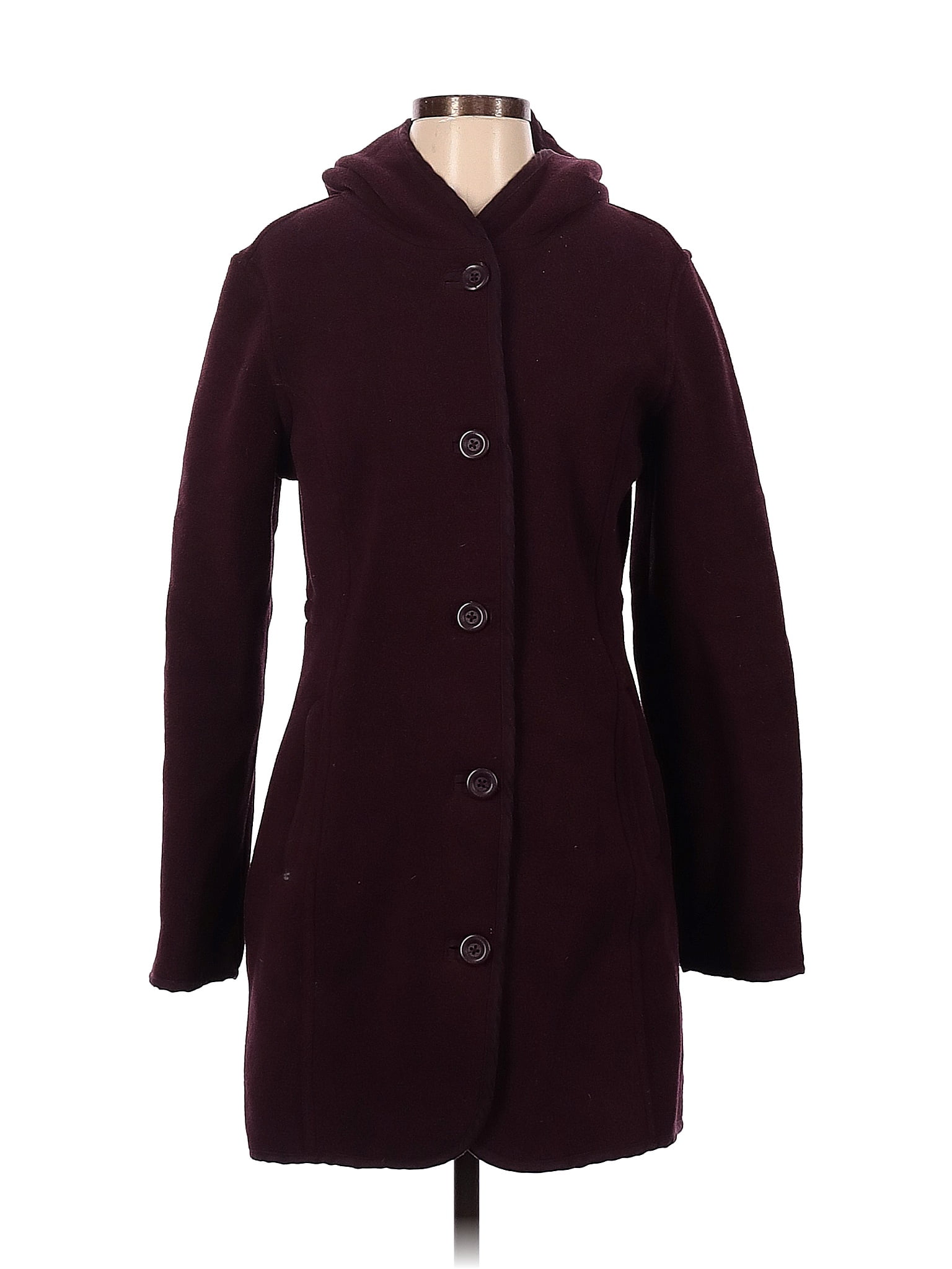 L.L.Bean 100% Polyester Solid Burgundy Coat Size S - 36% off | thredUP