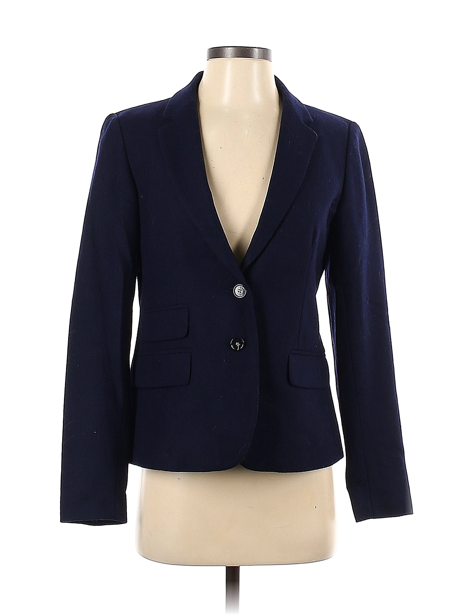 Ann Taylor LOFT Solid Navy Blue Wool Blazer Size 2 - 70% off | thredUP