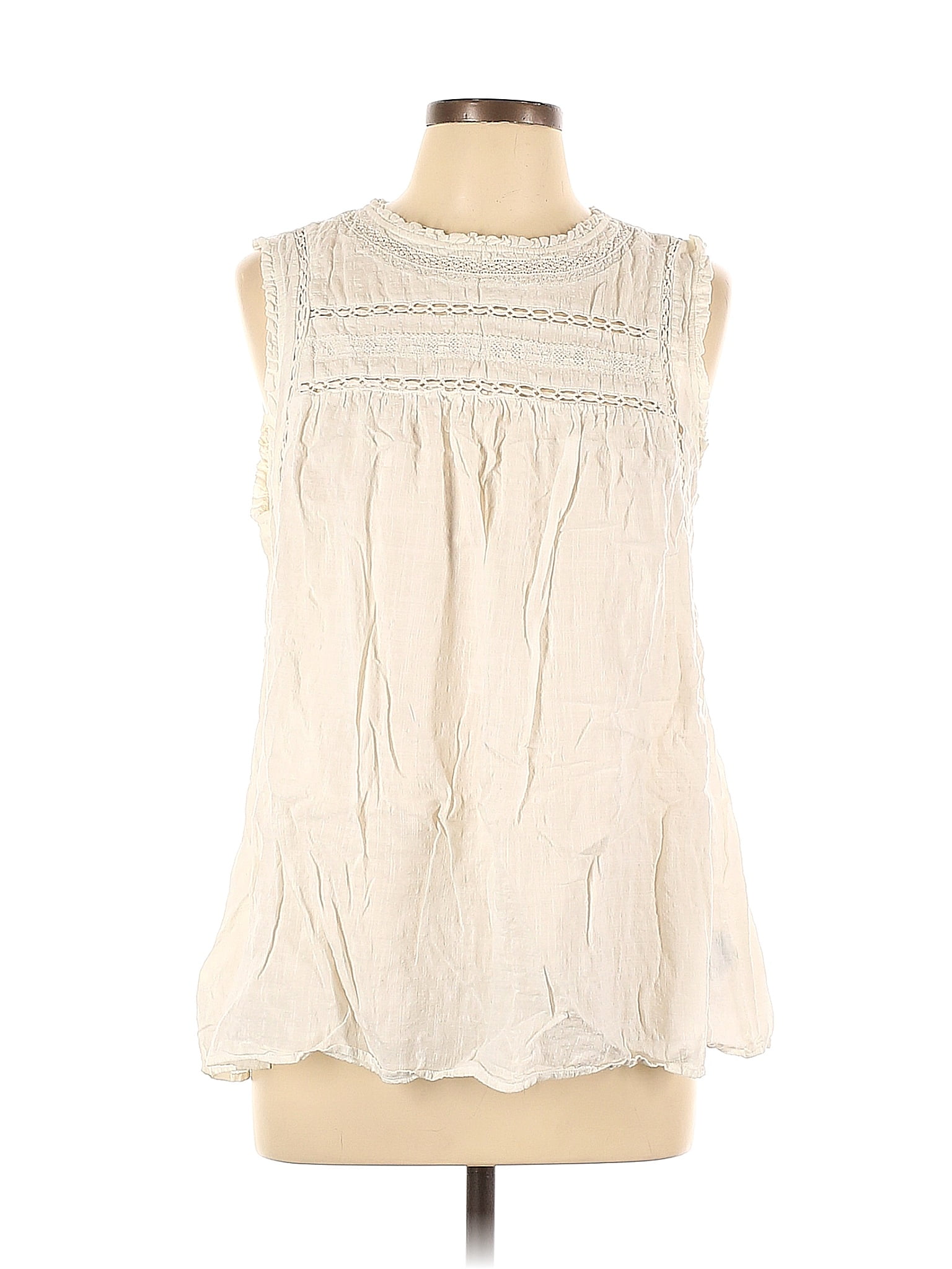 Torrid Ivory Sleeveless Blouse Size 1X Plus (1) (Plus) - 55% off | thredUP