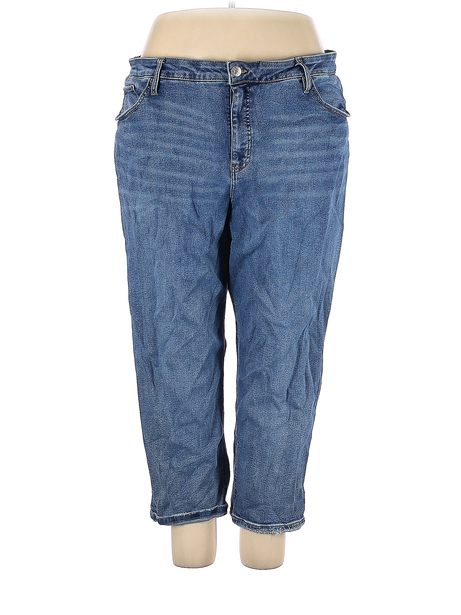 Ava & Viv Solid Blue Jeans Size 26 (Plus) - 25% off | thredUP