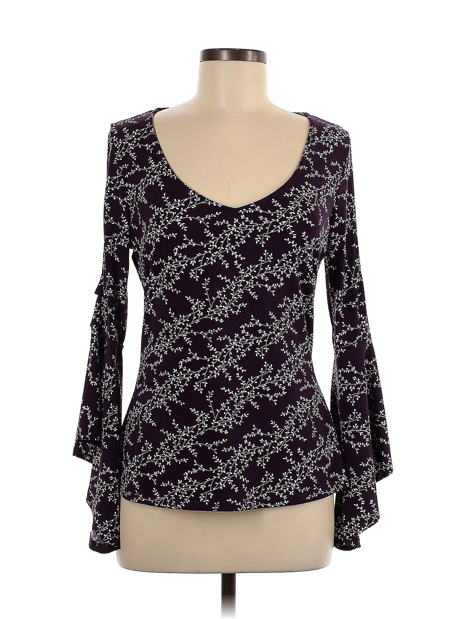 Venus Floral Purple Long Sleeve Top Size M - 48% off | thredUP