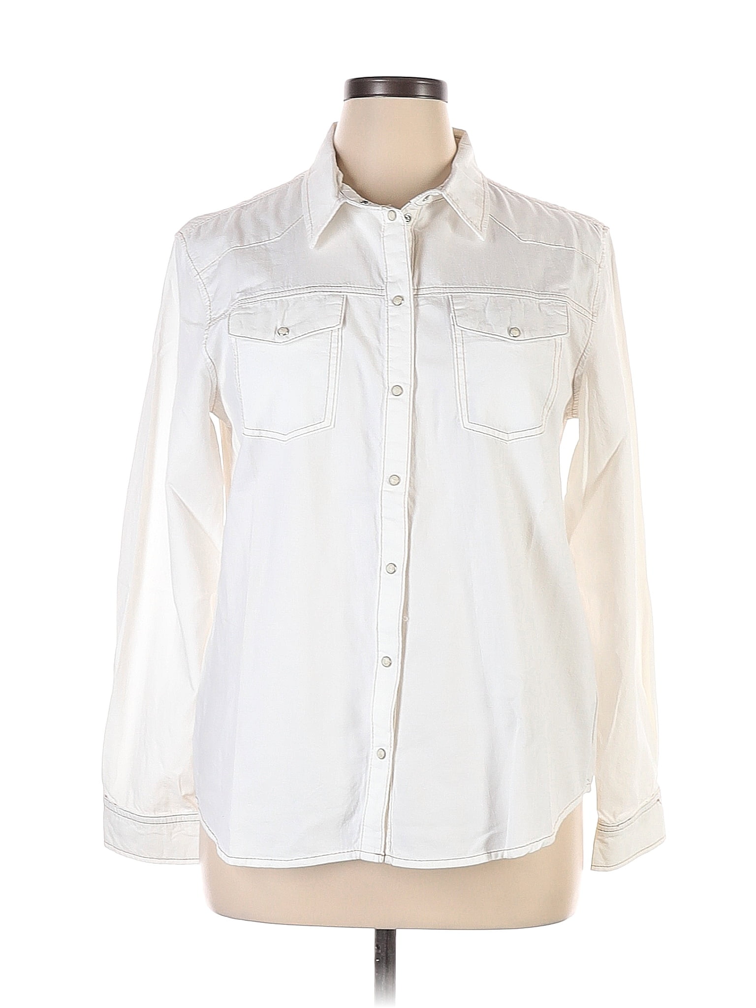 Lolita 100% Cotton Solid White Long Sleeve Button-Down Shirt Size XL - 48% off | thredUP