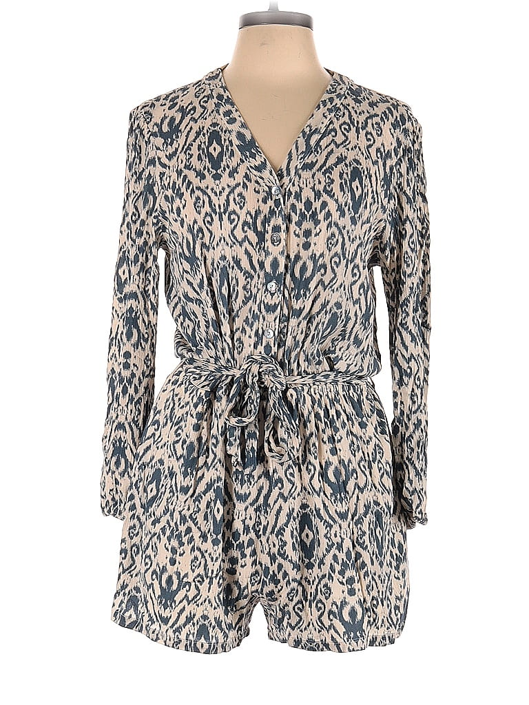 Roan + Ryan Multi Color Tan Romper Size L - 50% off | thredUP