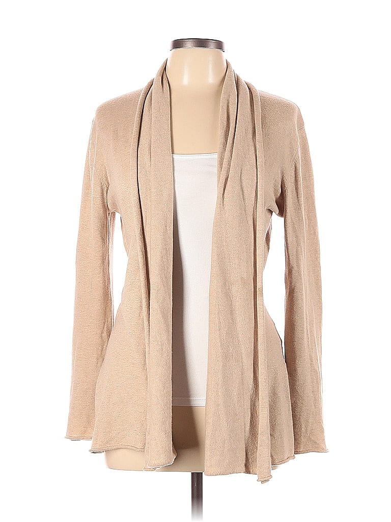 Caroline Grace Color Block Solid Tan Cardigan Size L - 50% off | thredUP