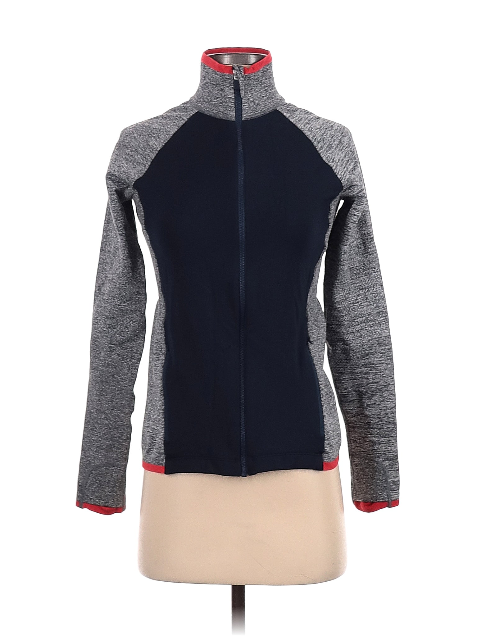 Athleta Color Block Marled Gray Track Jacket Size S - 65% off | thredUP