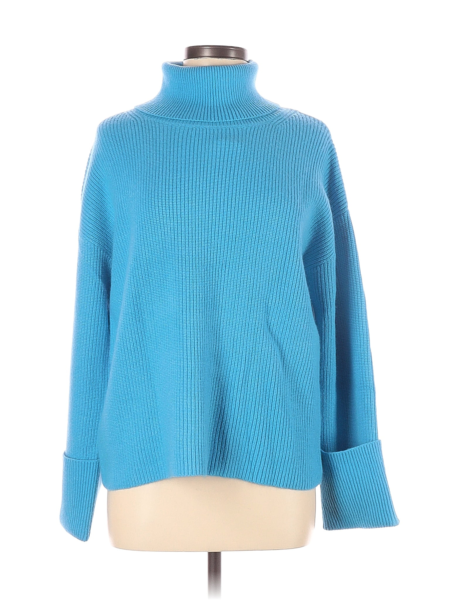 Ann Taylor Color Block Solid Blue Turtleneck Sweater Size M - 70% off ...