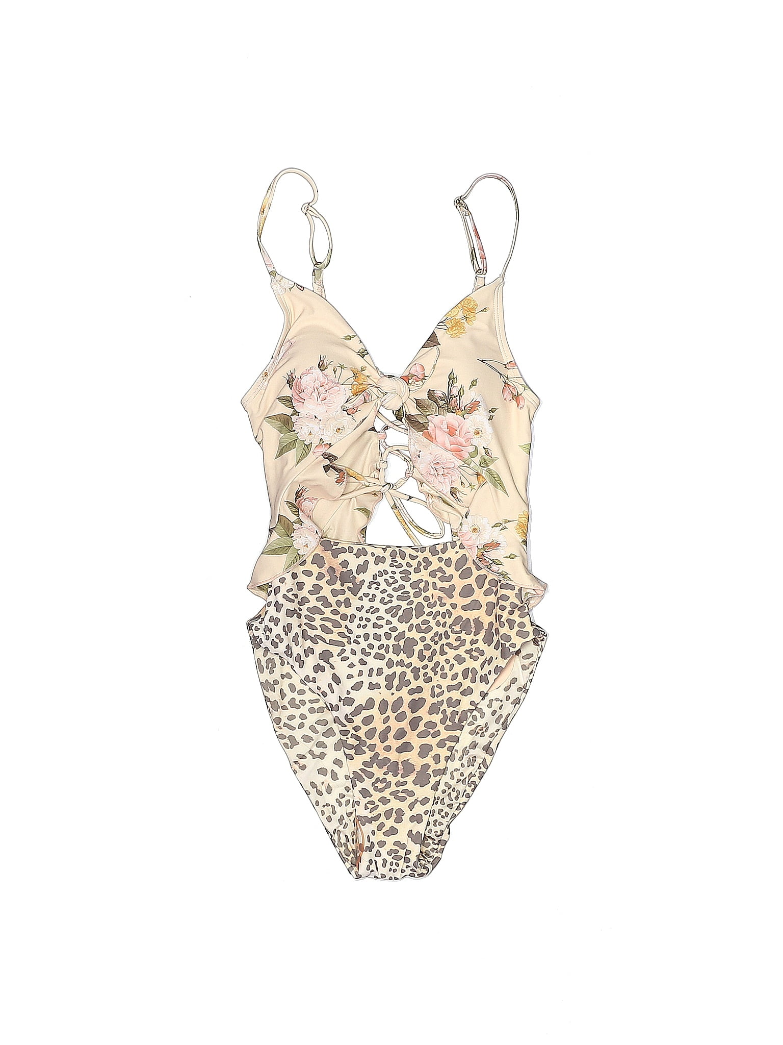 P2F Leopard Print Multi Color Tan One Piece Swimsuit Size S - 62% off ...