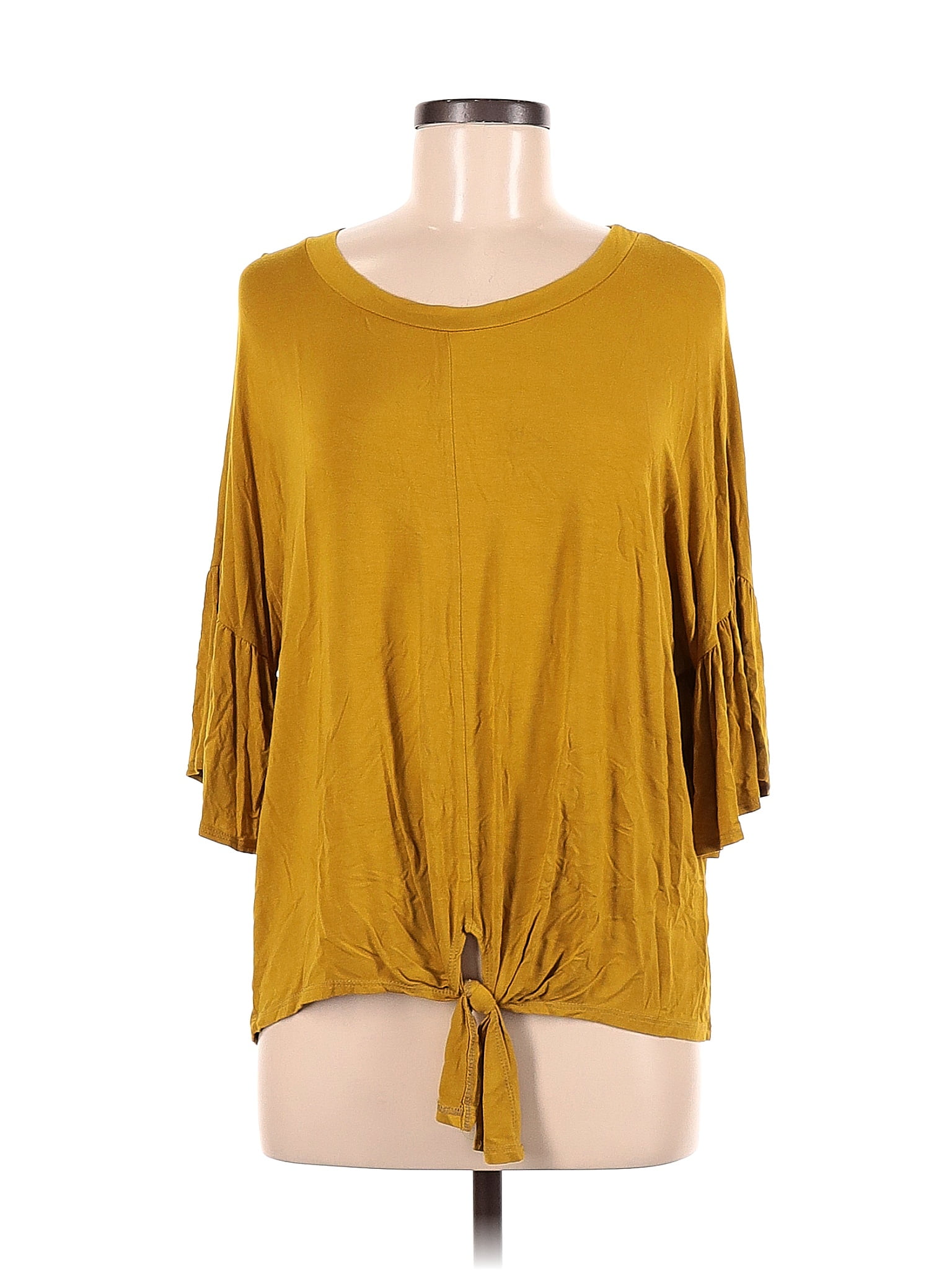 Emelia Solid Yellow Long Sleeve Blouse Size M - 71% off | thredUP