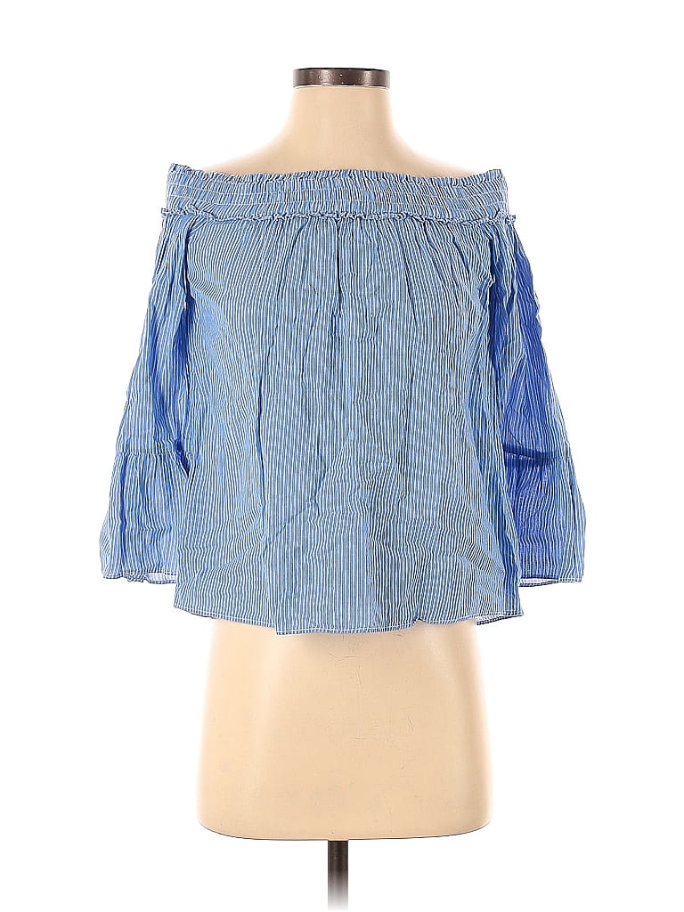 Lilly Pulitzer 100% Cotton Stripes Blue Long Sleeve Top Size XS - 73% off | thredUP