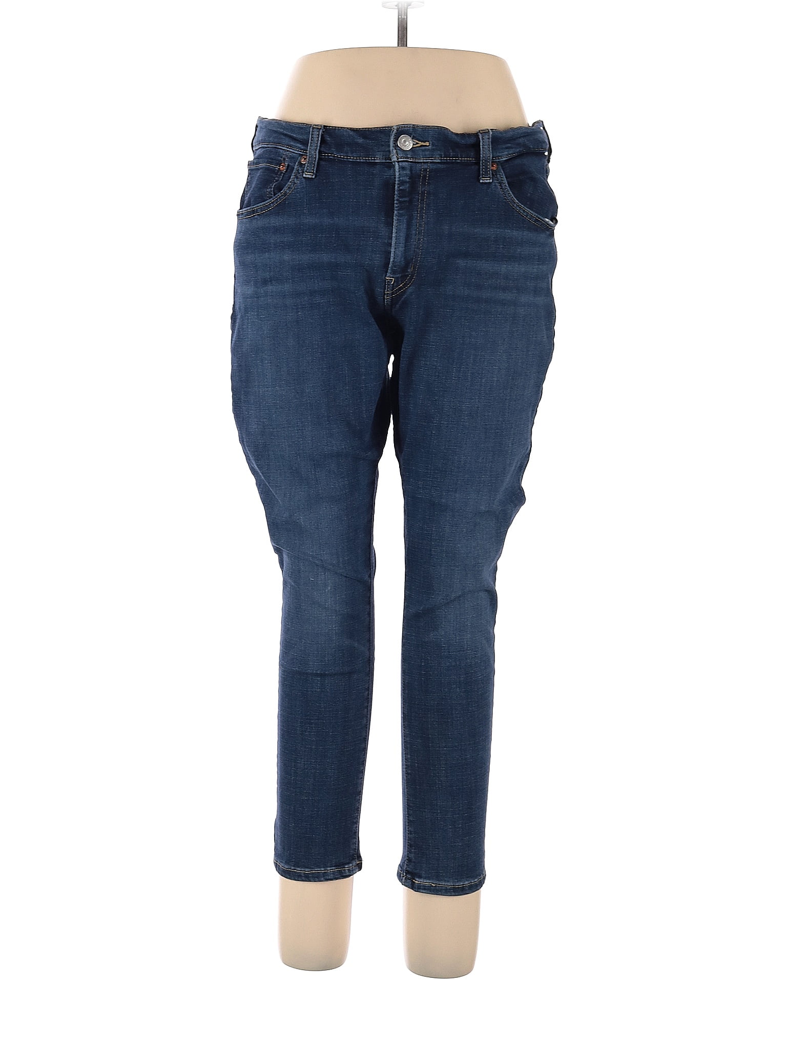 Levi's Solid Blue Jeans 33 Waist - 71% off | ThredUp