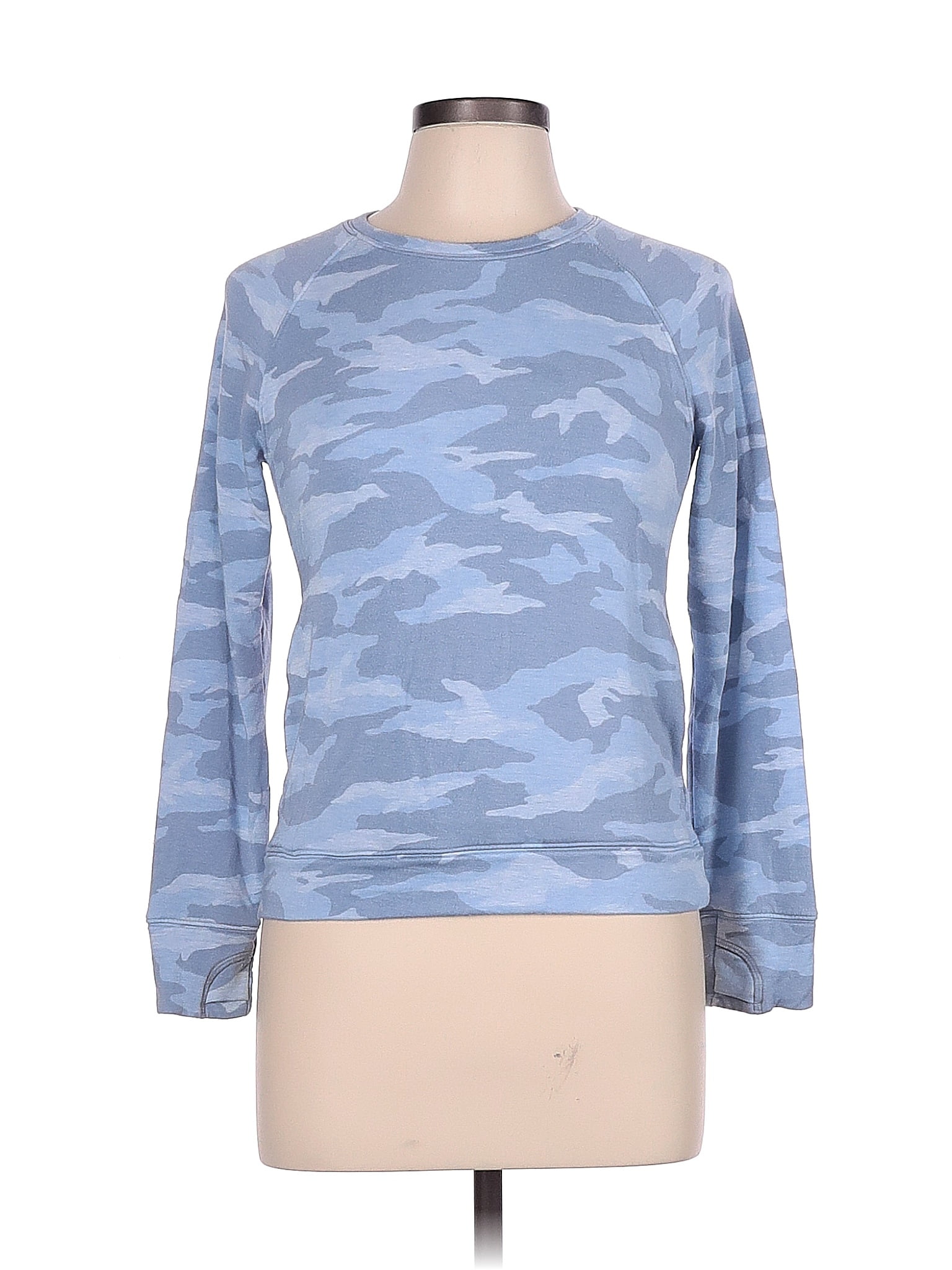 Athleta Camo Color Block Graphic Blue Pullover Sweater Size 12 - 60% ...