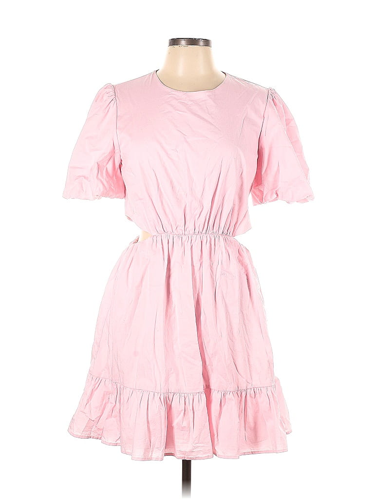 WAYF Solid Pink Casual Dress Size L - 68% off | ThredUp