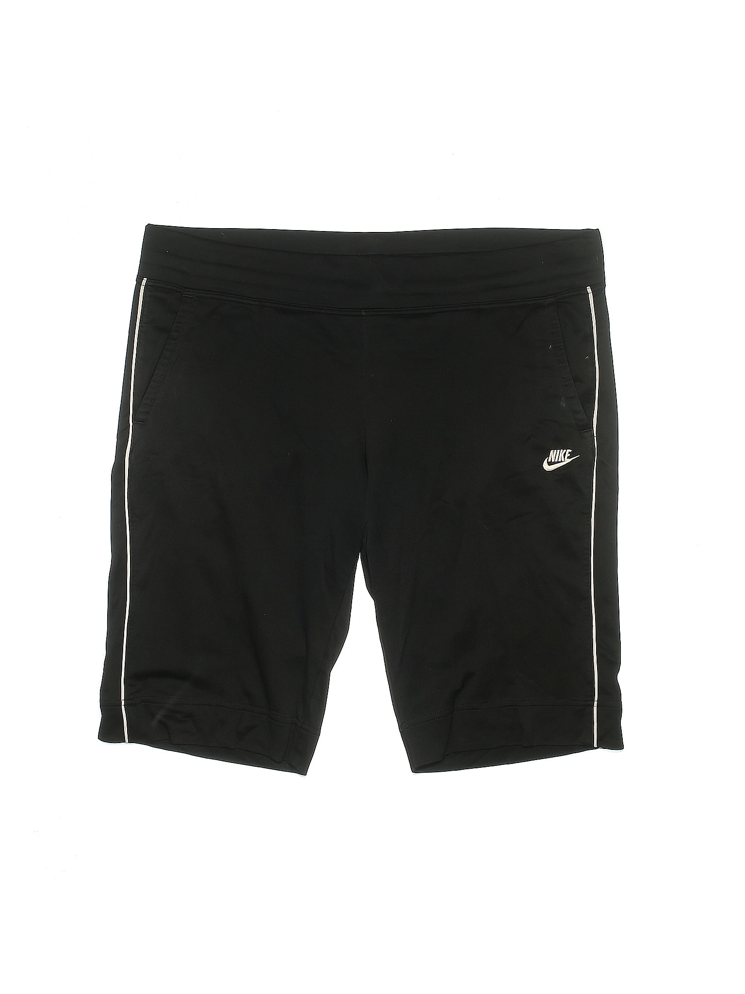 Nike 100% Polyester Color Block Solid Black Athletic Shorts Size L - 58 ...