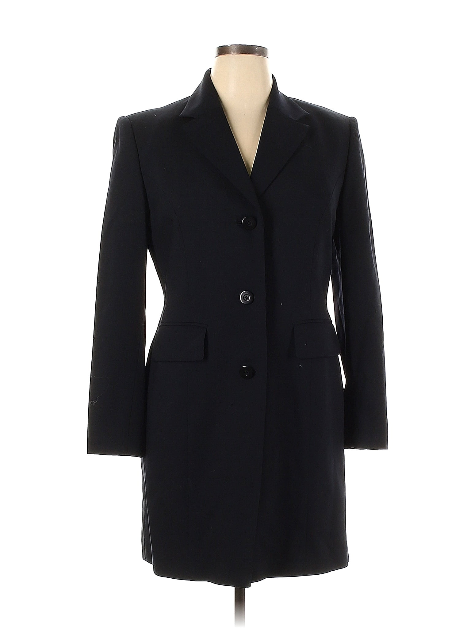 Classiques Entier 100% Acetate Solid Black Jacket Size 14 - 85% off ...