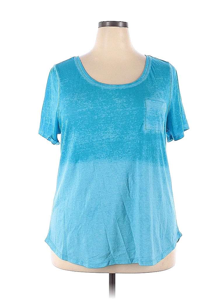 Lane Bryant Tie-dye Blue Short Sleeve T-Shirt Size 20 - 18 Plus (Plus ...