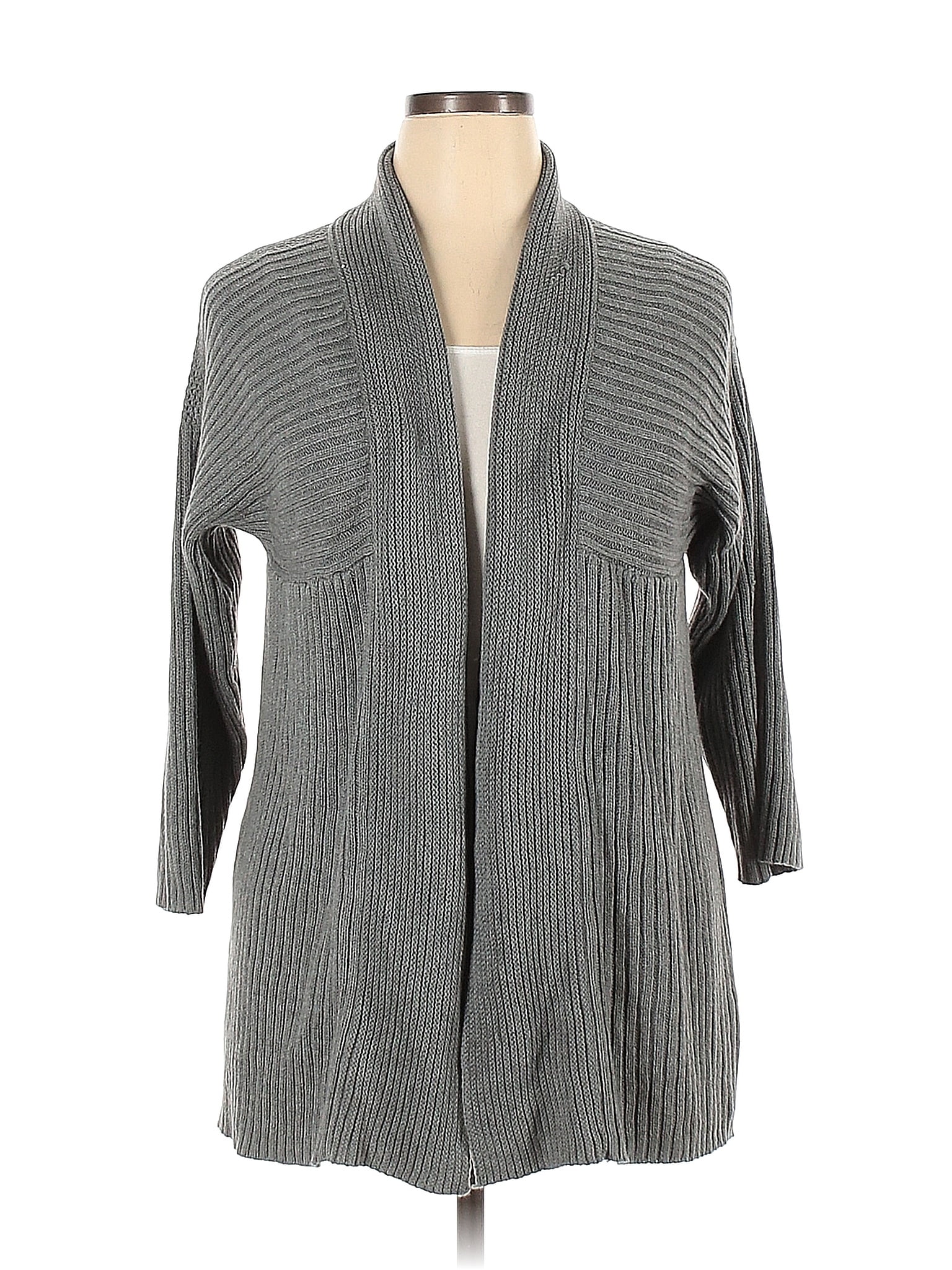 NY Collection Solid Gray Cardigan Size XL - 35% off | thredUP
