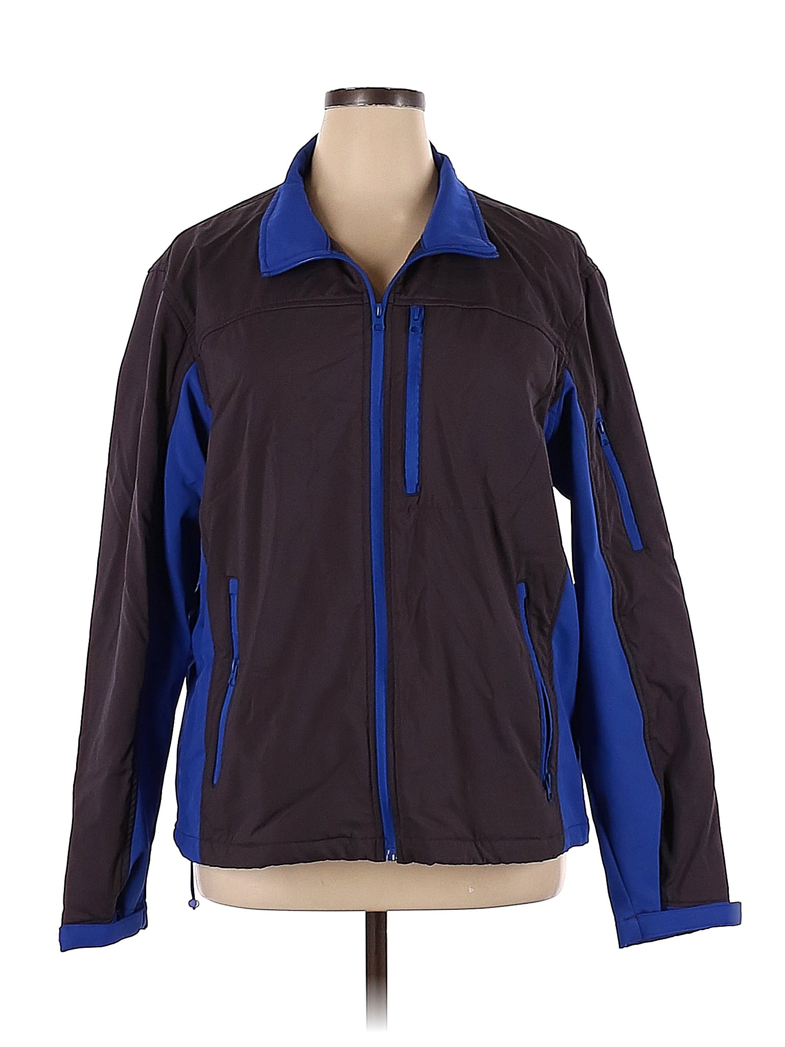 Isle Apparel 100% Polyester Color Block Solid Blue Jacket Size XL - 71% ...