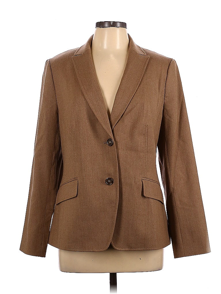 Talbots Solid Brown Wool Blazer Size 12 - 74% off | thredUP
