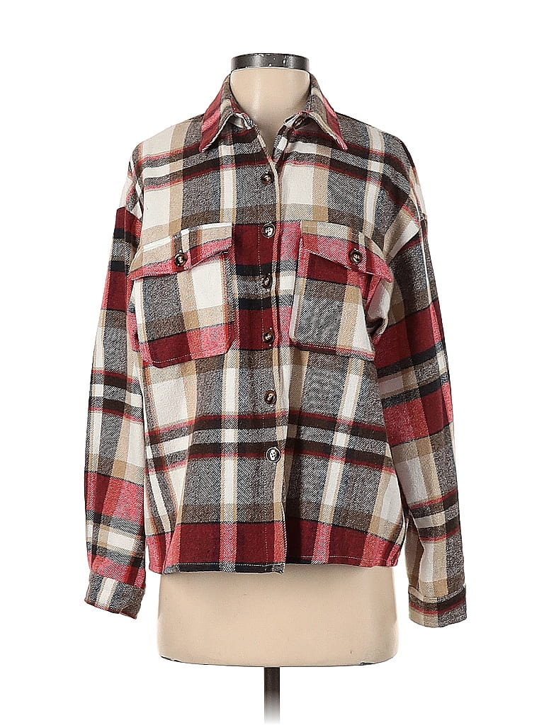 Shein Plaid Red Jacket Size S - 75% off | ThredUp