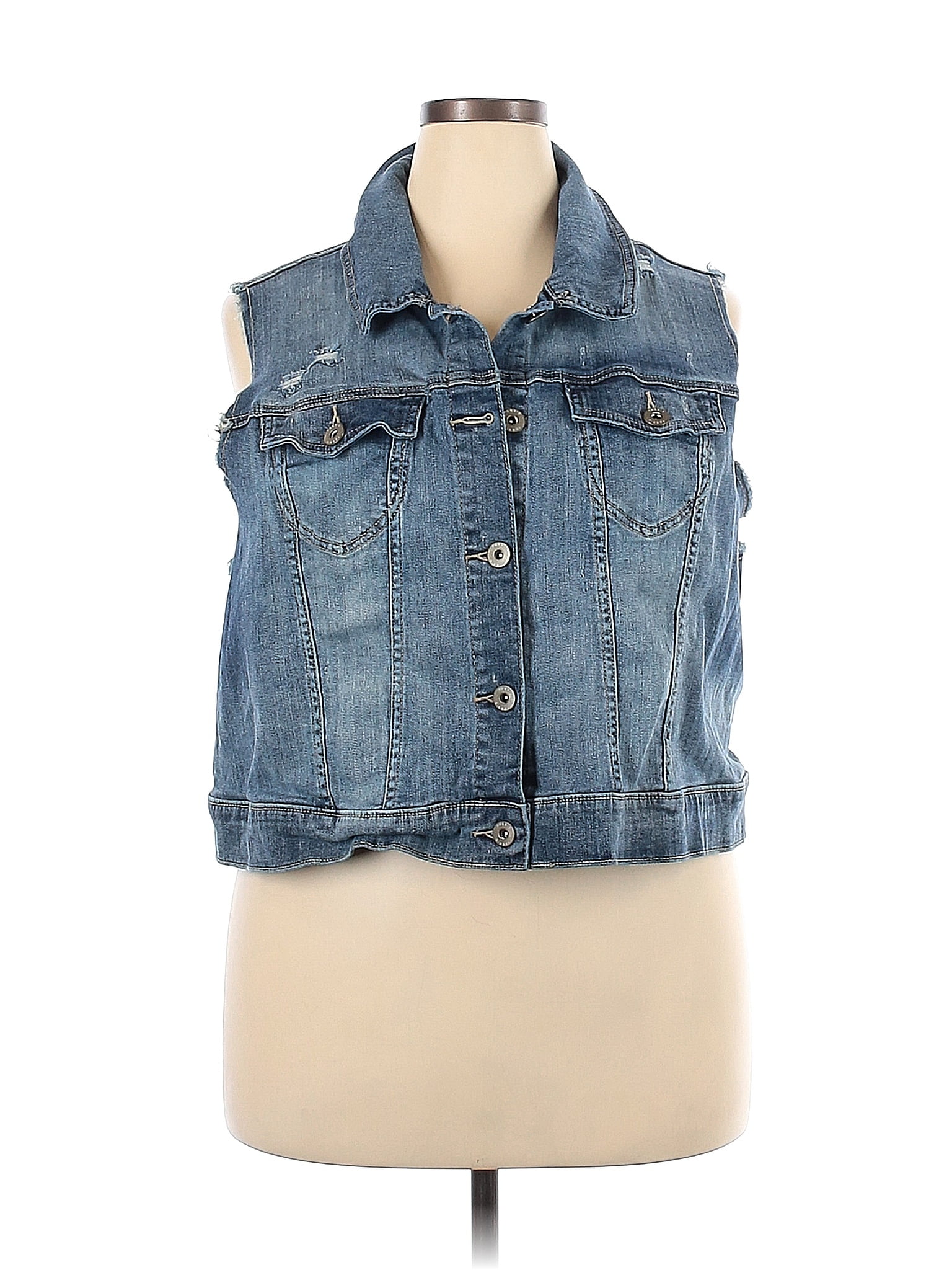 Torrid Blue Denim Vest Size 4X Plus (4) (Plus) - 58% off | thredUP