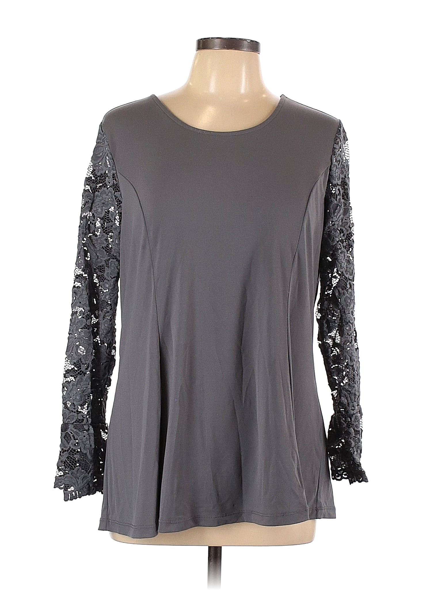 Susan Graver Gray Long Sleeve Top Size M - 66% off | ThredUp
