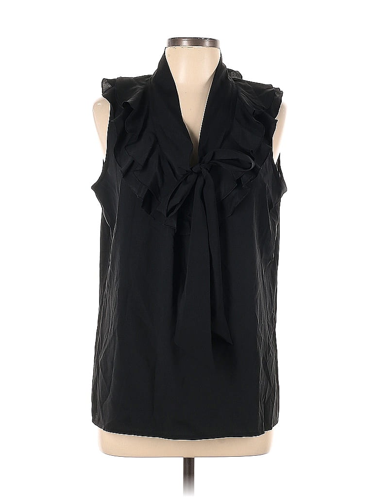 Ann Taylor Loft 100 Polyester Black Sleeveless Blouse Size L 62 Off