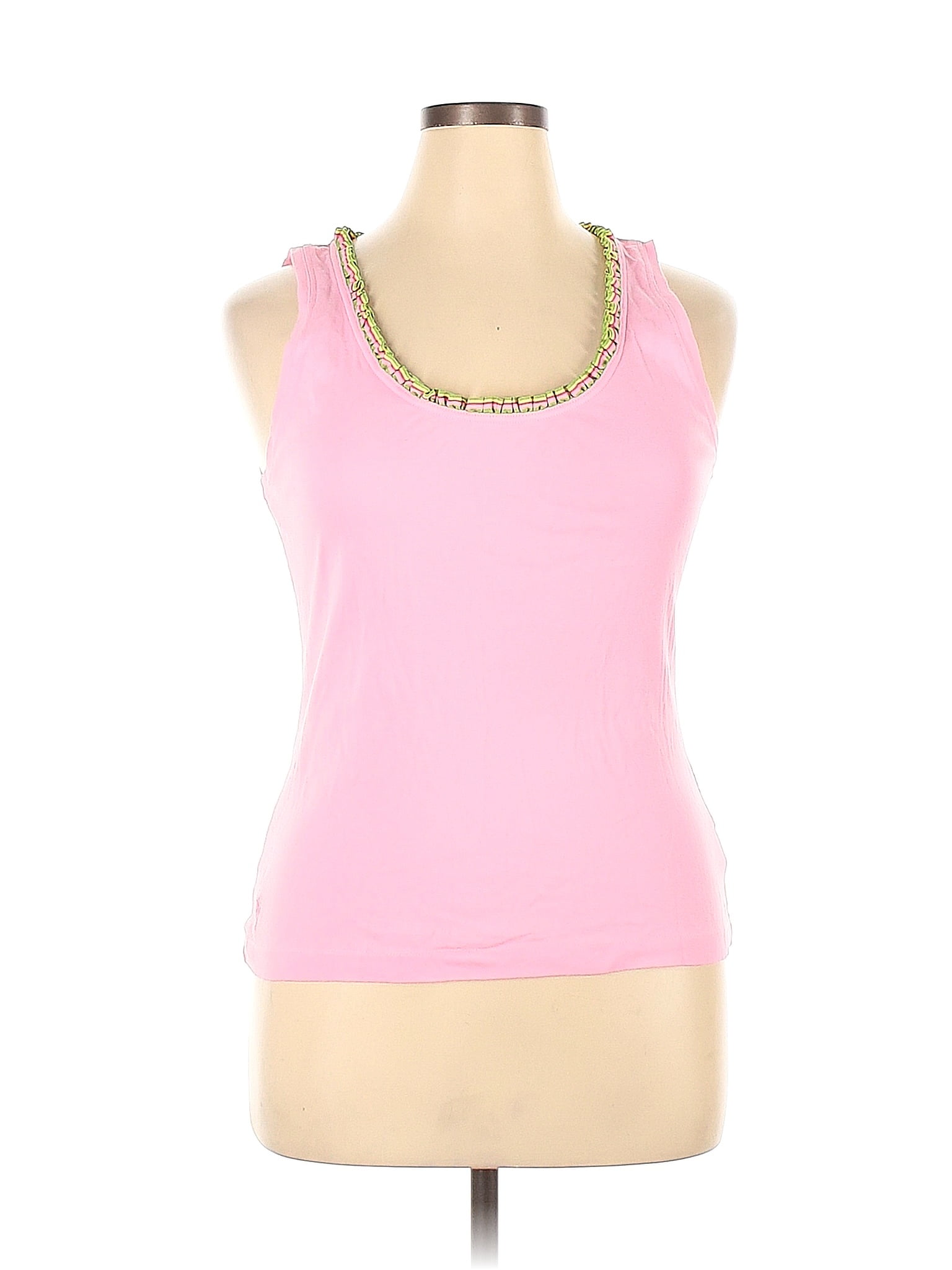 Lilly Pulitzer 100 Cotton Solid Pink Tank Top Size Xl 61 Off Thredup