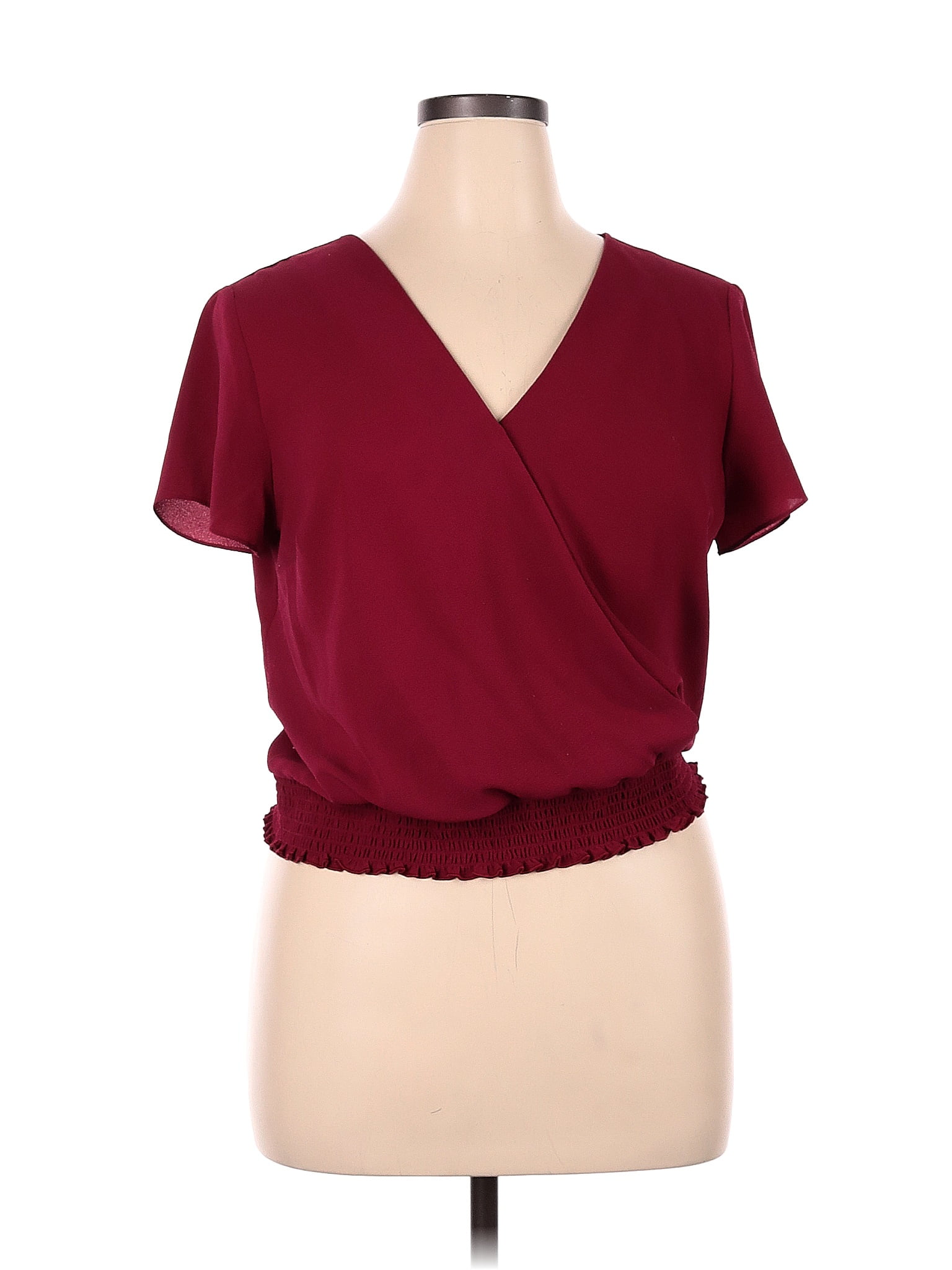A Byer Burgundy Short Sleeve Blouse Size Xl 60 Off Thredup