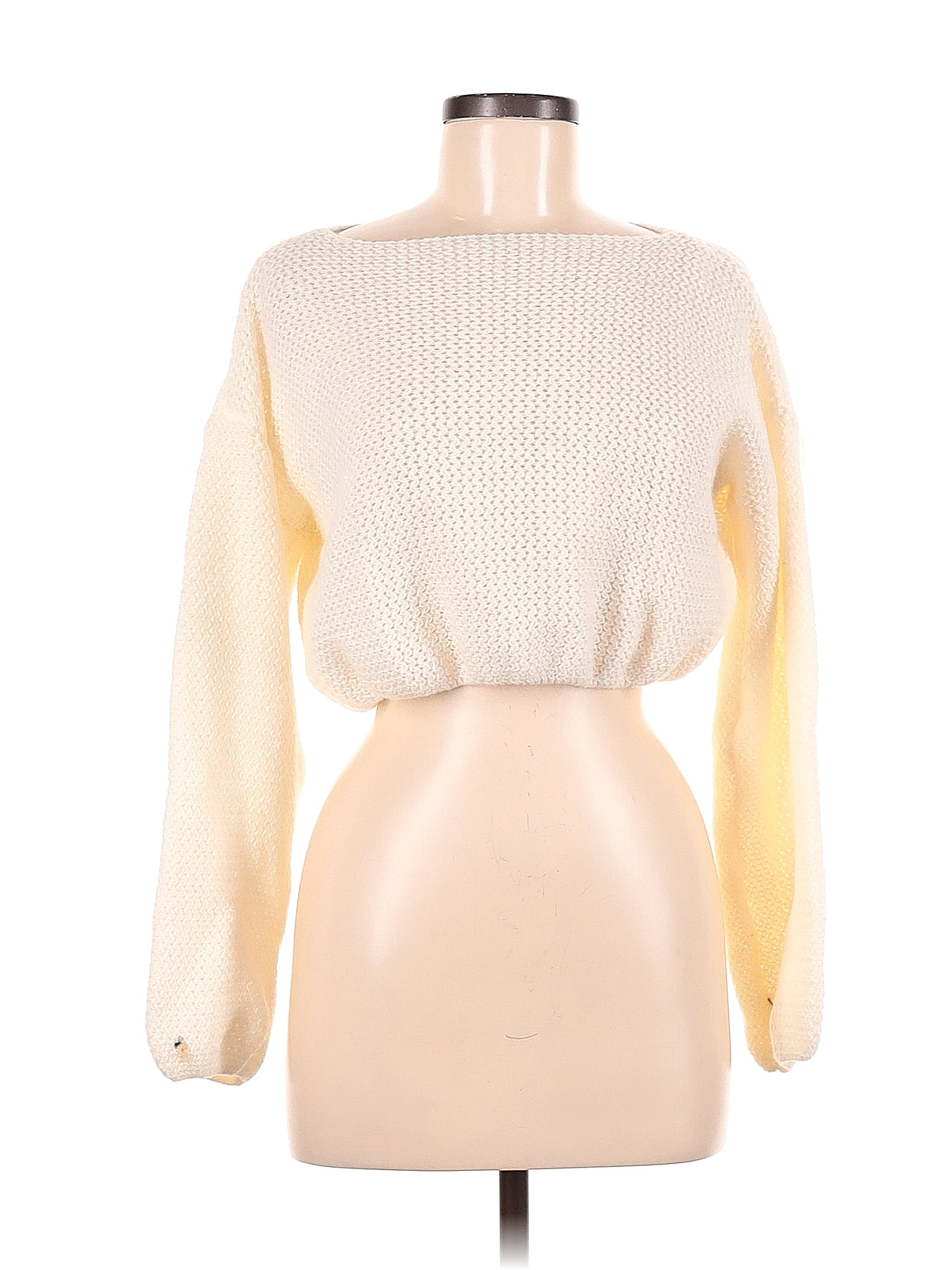 Shein 100% Polyester Ivory Pullover Sweater Size 6 - 59% off | thredUP