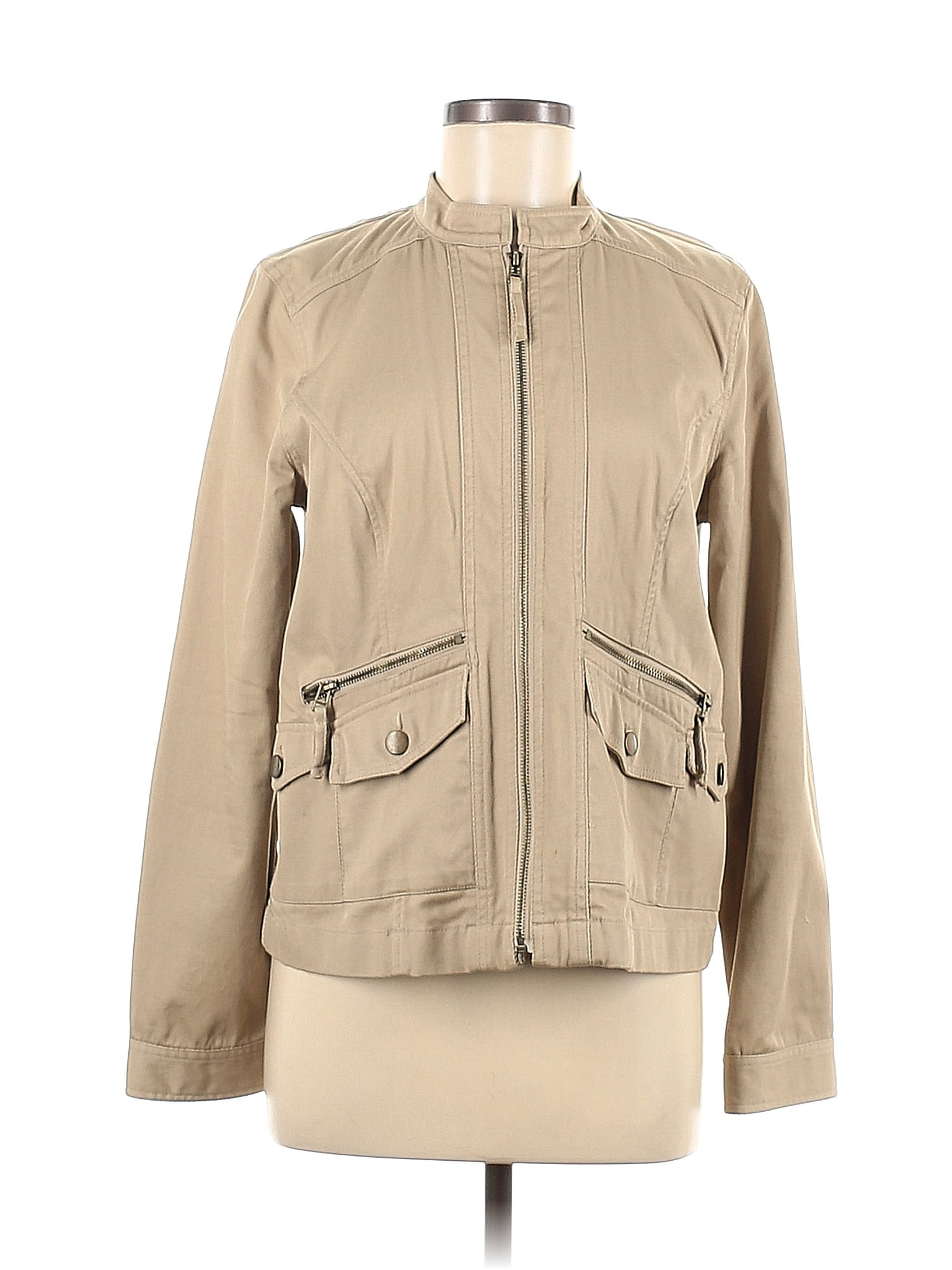 Laura Ashley Solid Tan Jacket Size M - 71% off | thredUP