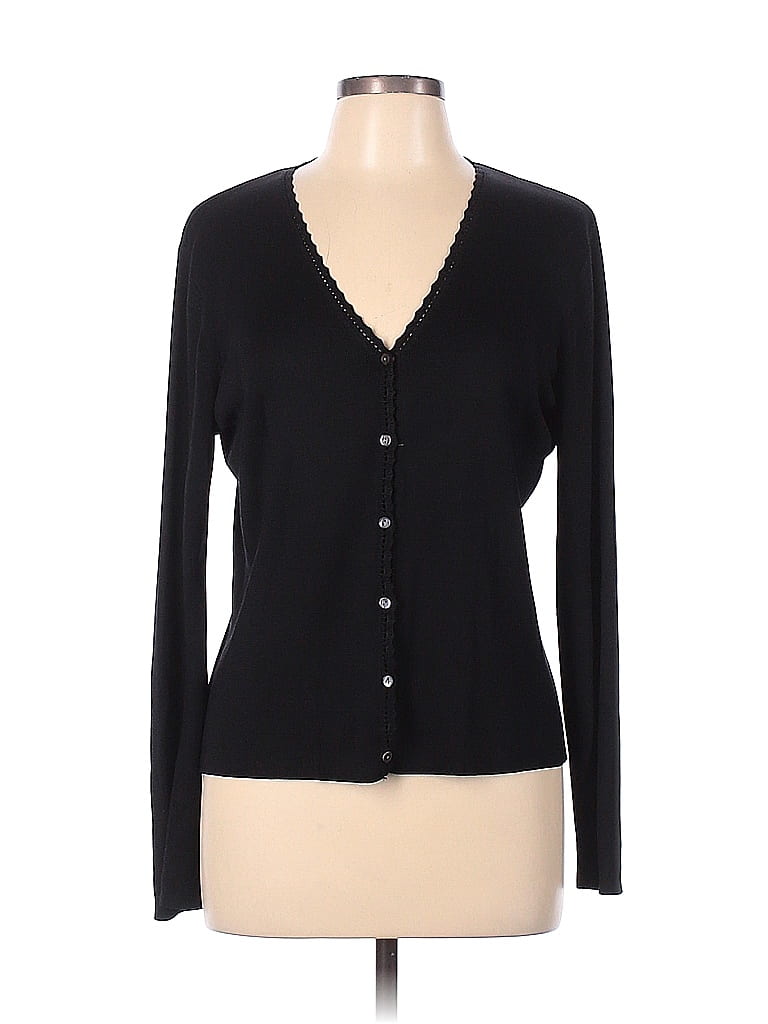 Ann Taylor 100% Silk Black Silk Cardigan Size L - 75% off | thredUP