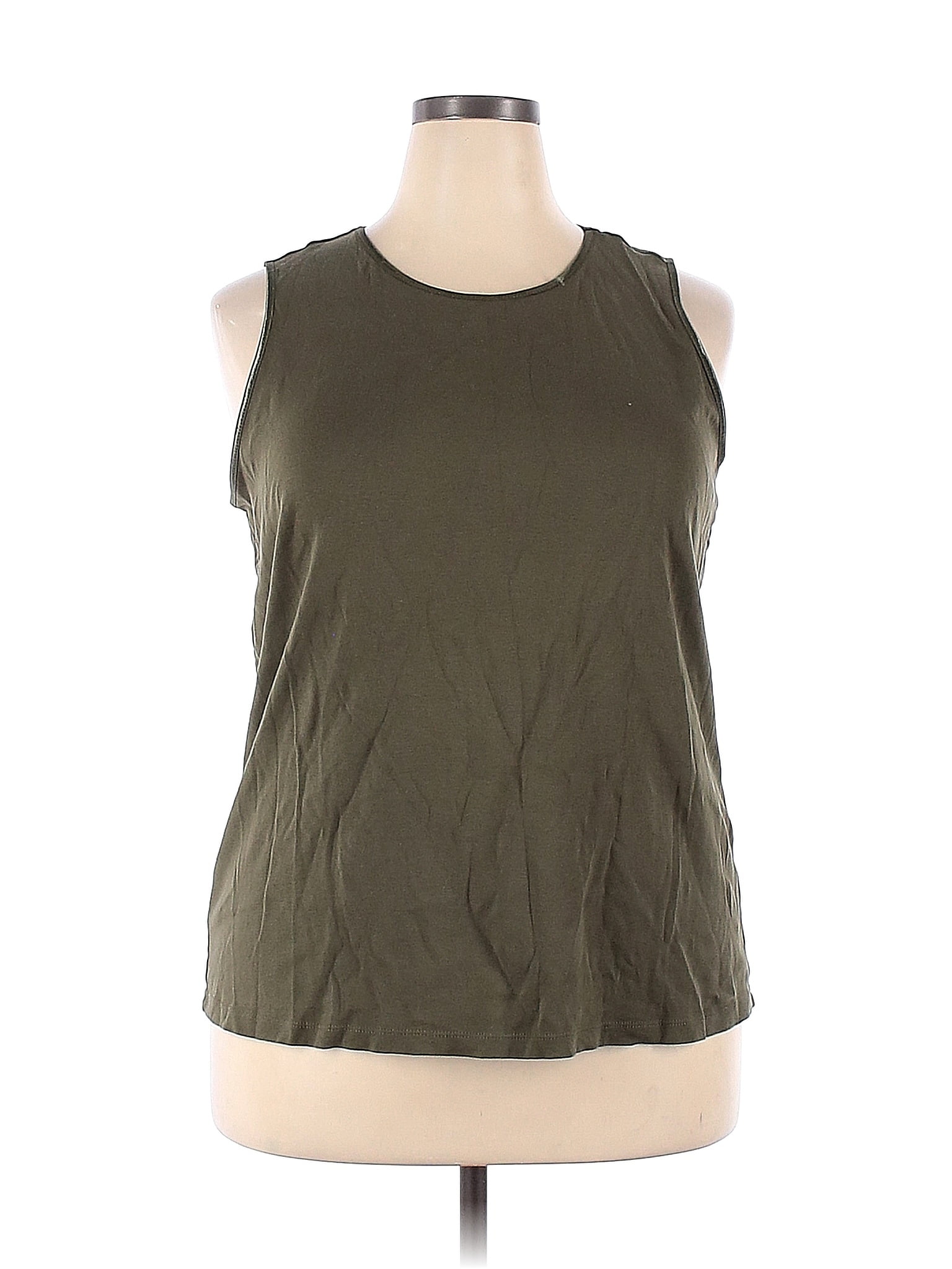 Cj Banks 100% Cotton Green Tank Top Size 2X (Plus) - 57% off | thredUP