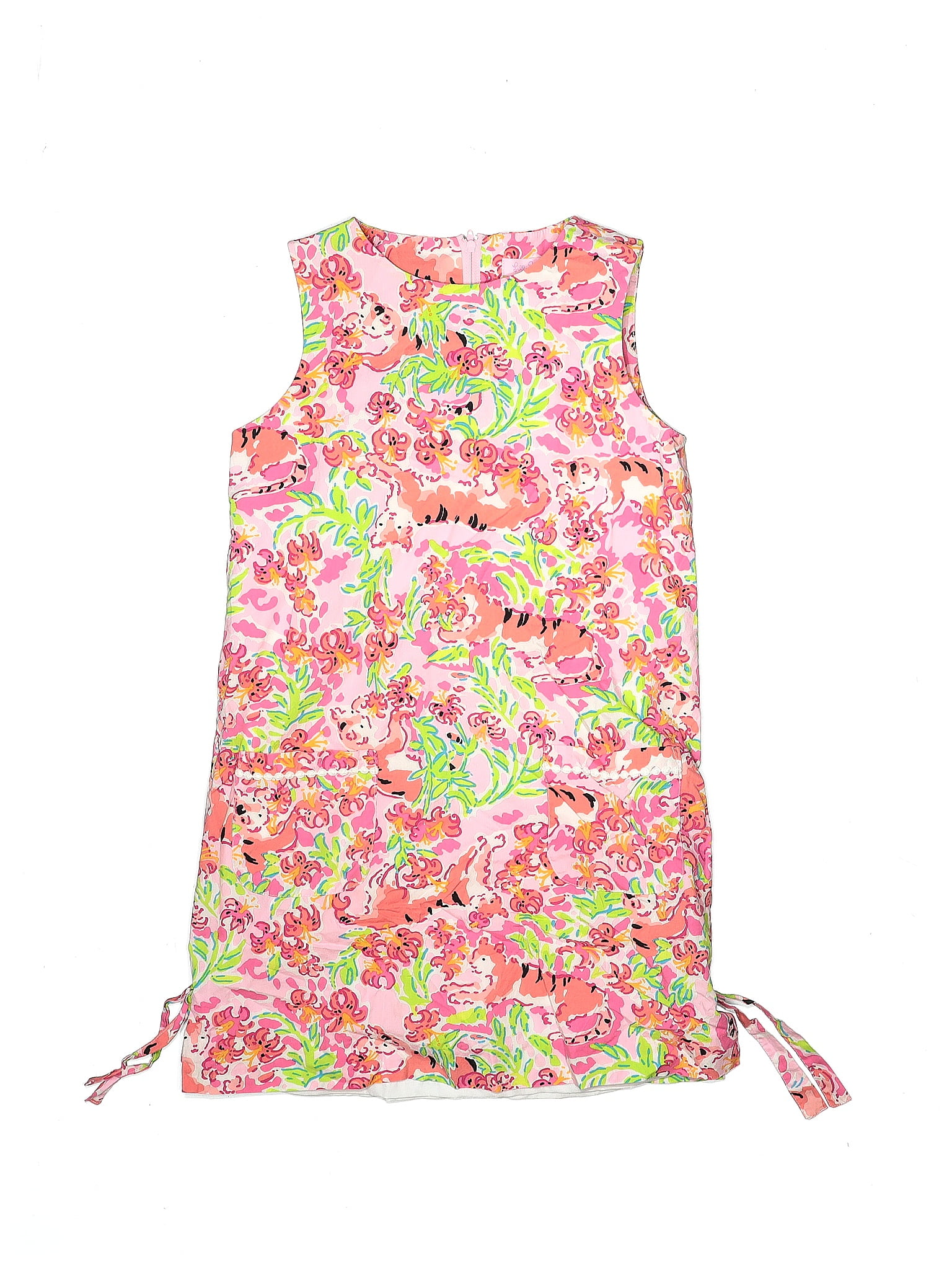 Lilly Pulitzer 100 Cotton Floral Pink Dress Size 12 68 Off Thredup