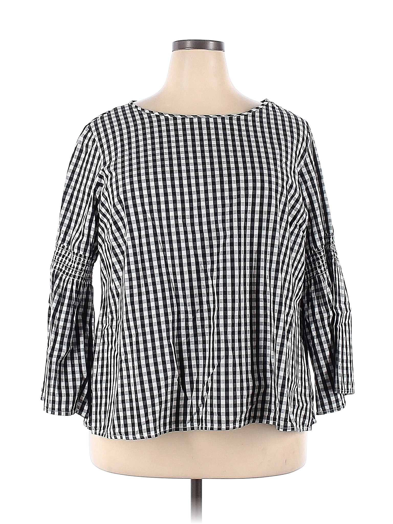 Zac And Rachel 100 Cotton Black Long Sleeve Top Size 2x Plus 55 Off