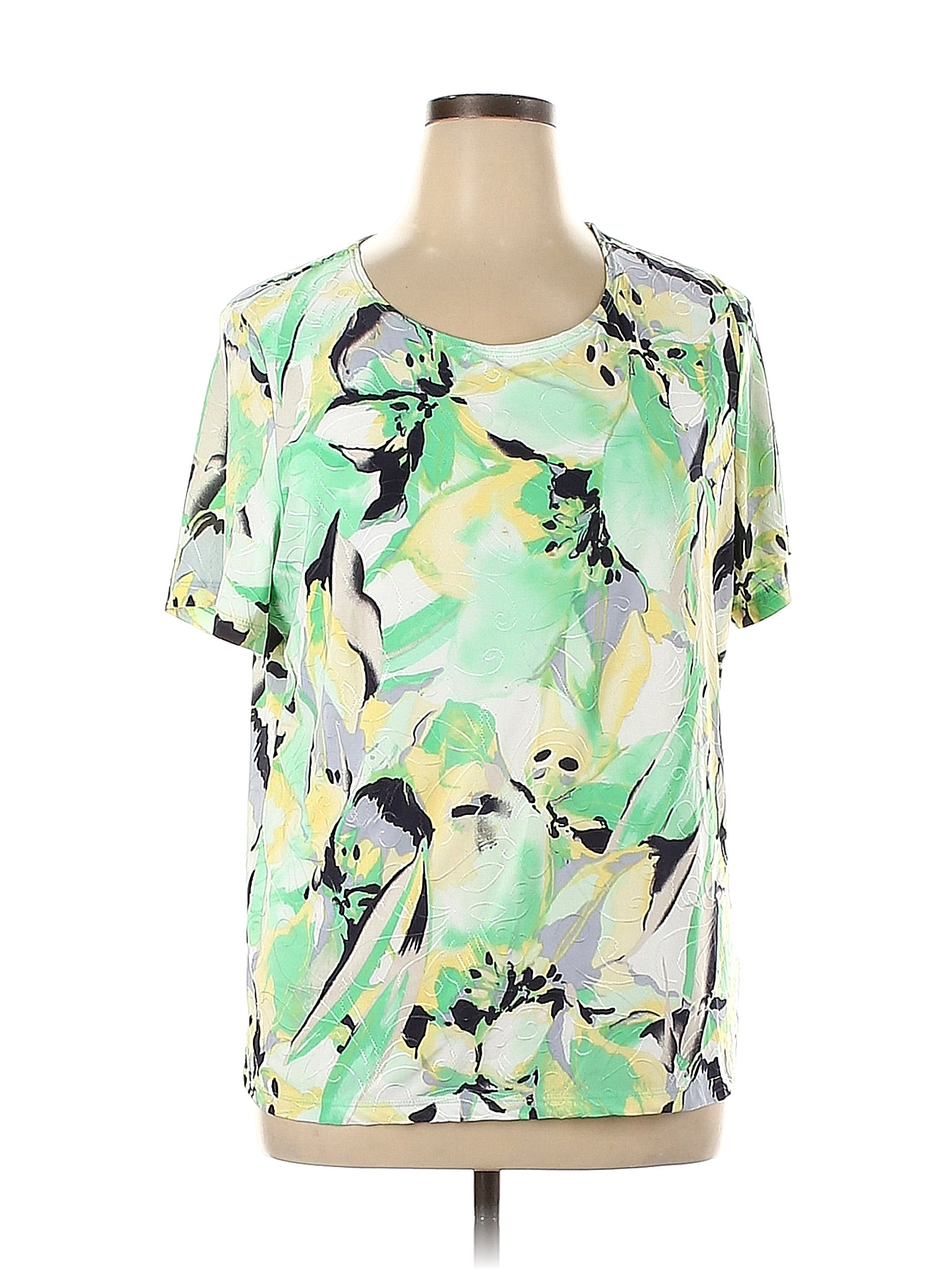 Jm Collection Green Short Sleeve Blouse Size 1x Plus 47 Off Thredup