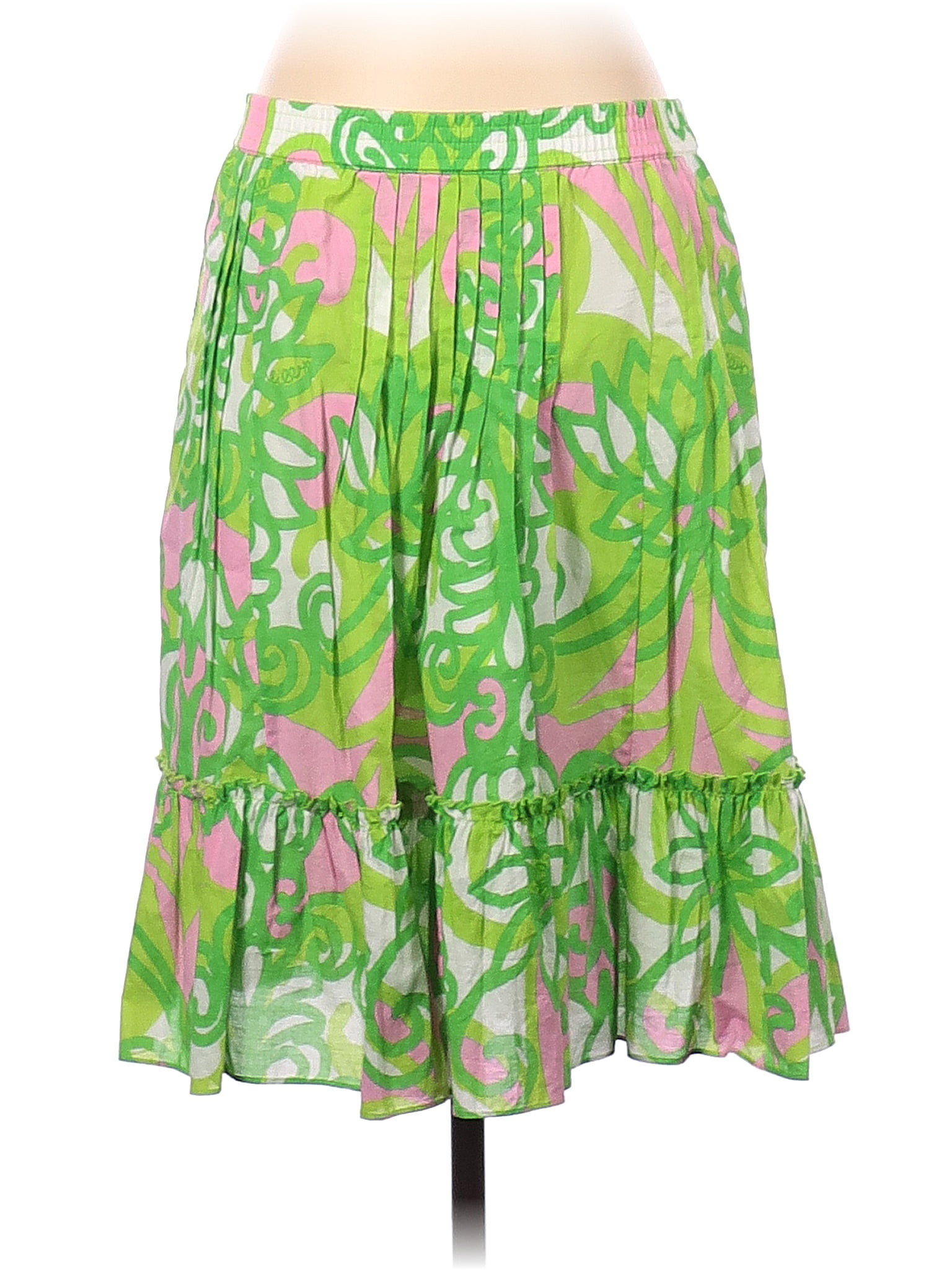Lilly Pulitzer 100 Cotton Green Casual Skirt Size S 73 Off Thredup