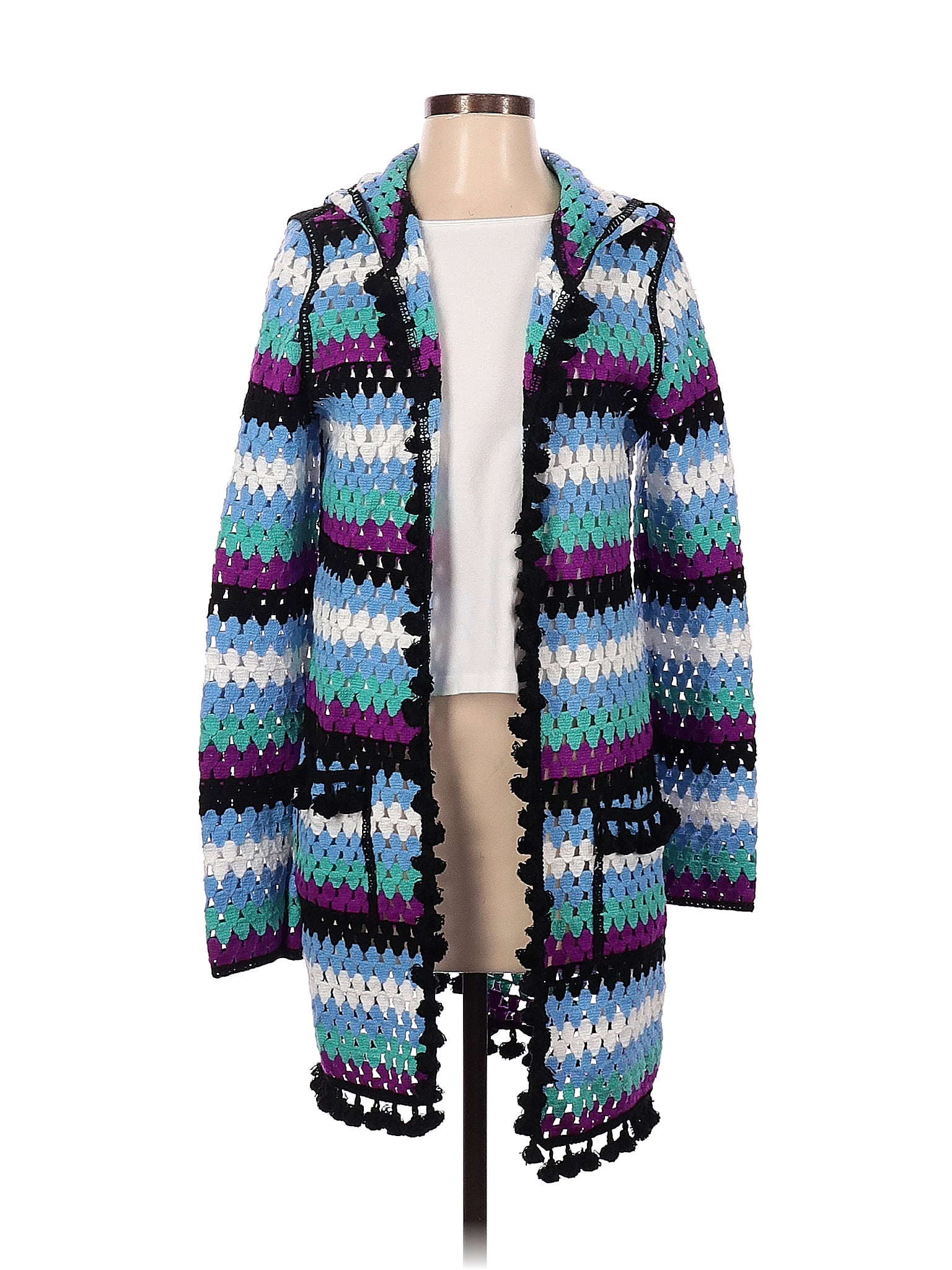 Free the Roses 100% Acrylic Blue Cardigan Size XS - Sm - 72% off | ThredUp